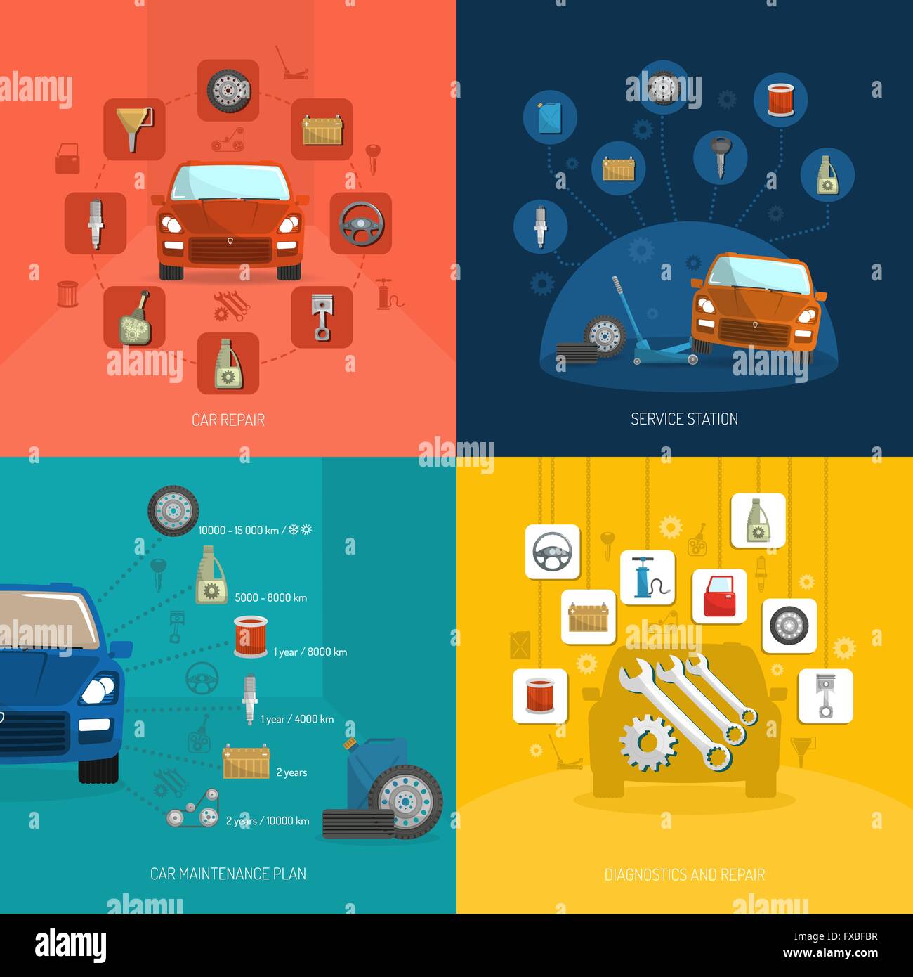 Auto Service Design Concept Stock Vector Image & Art - Alamy