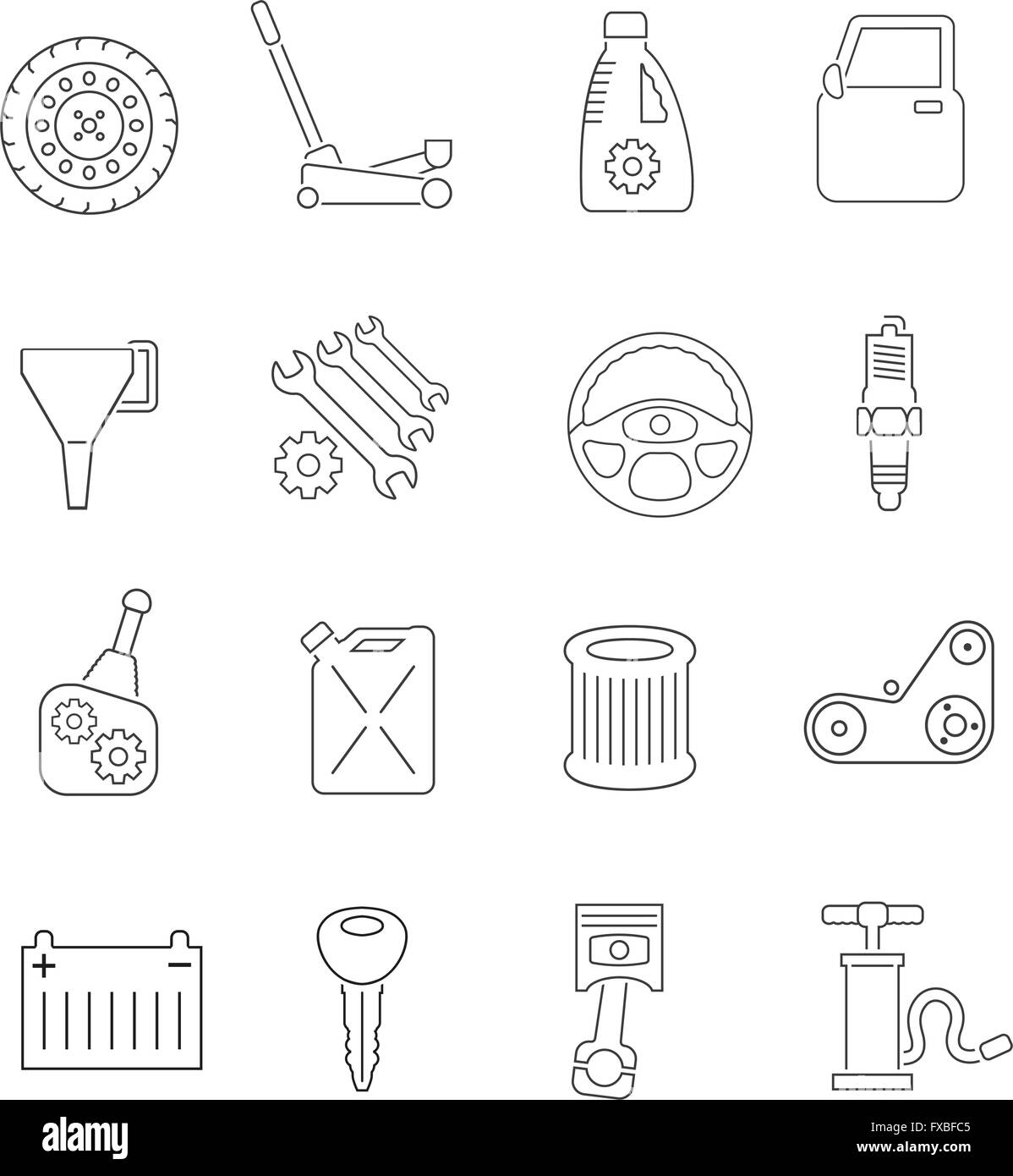 Auto Service Icons Set Stock Vector Image & Art - Alamy