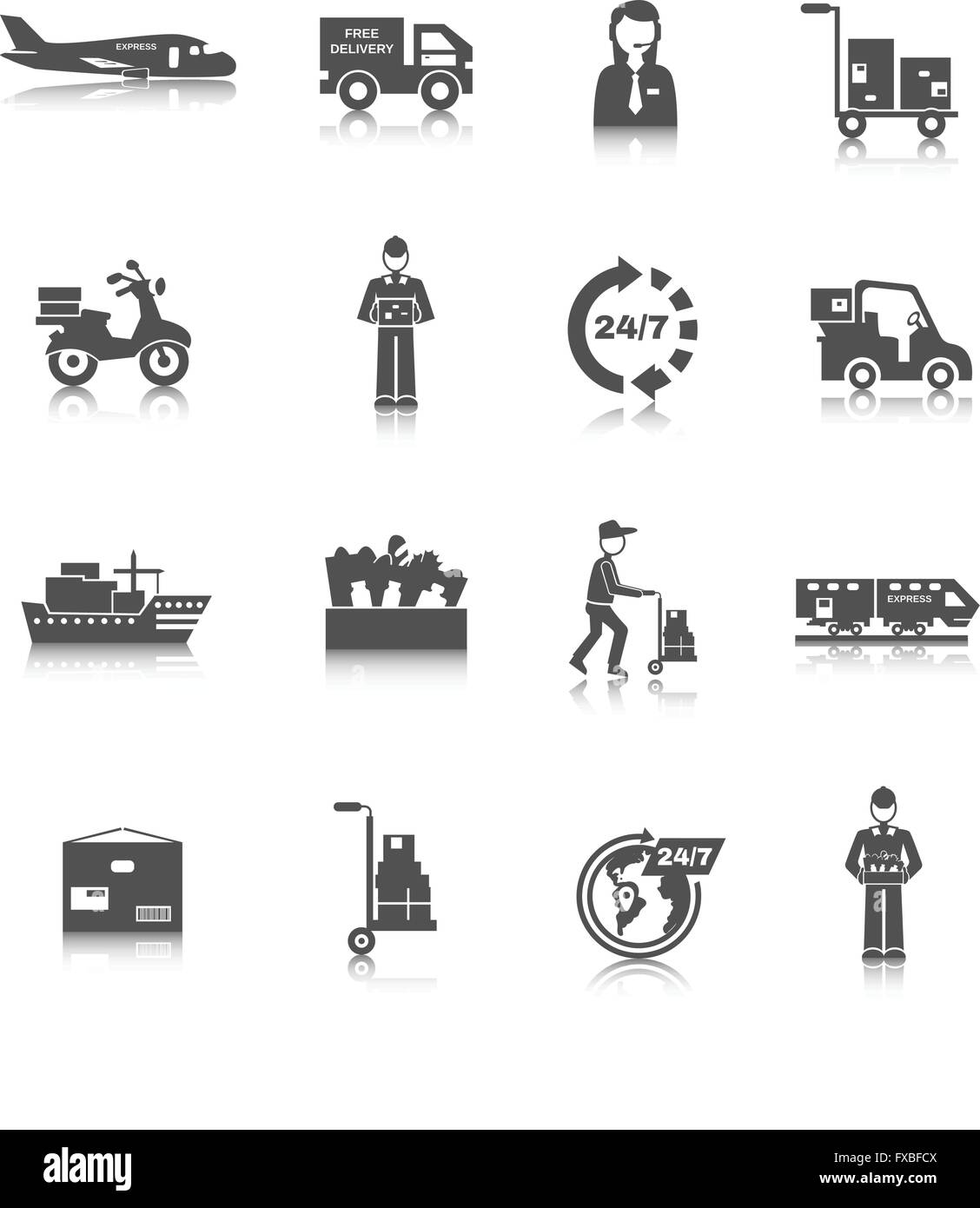Delivery Icons Black Stock Vector Image & Art - Alamy
