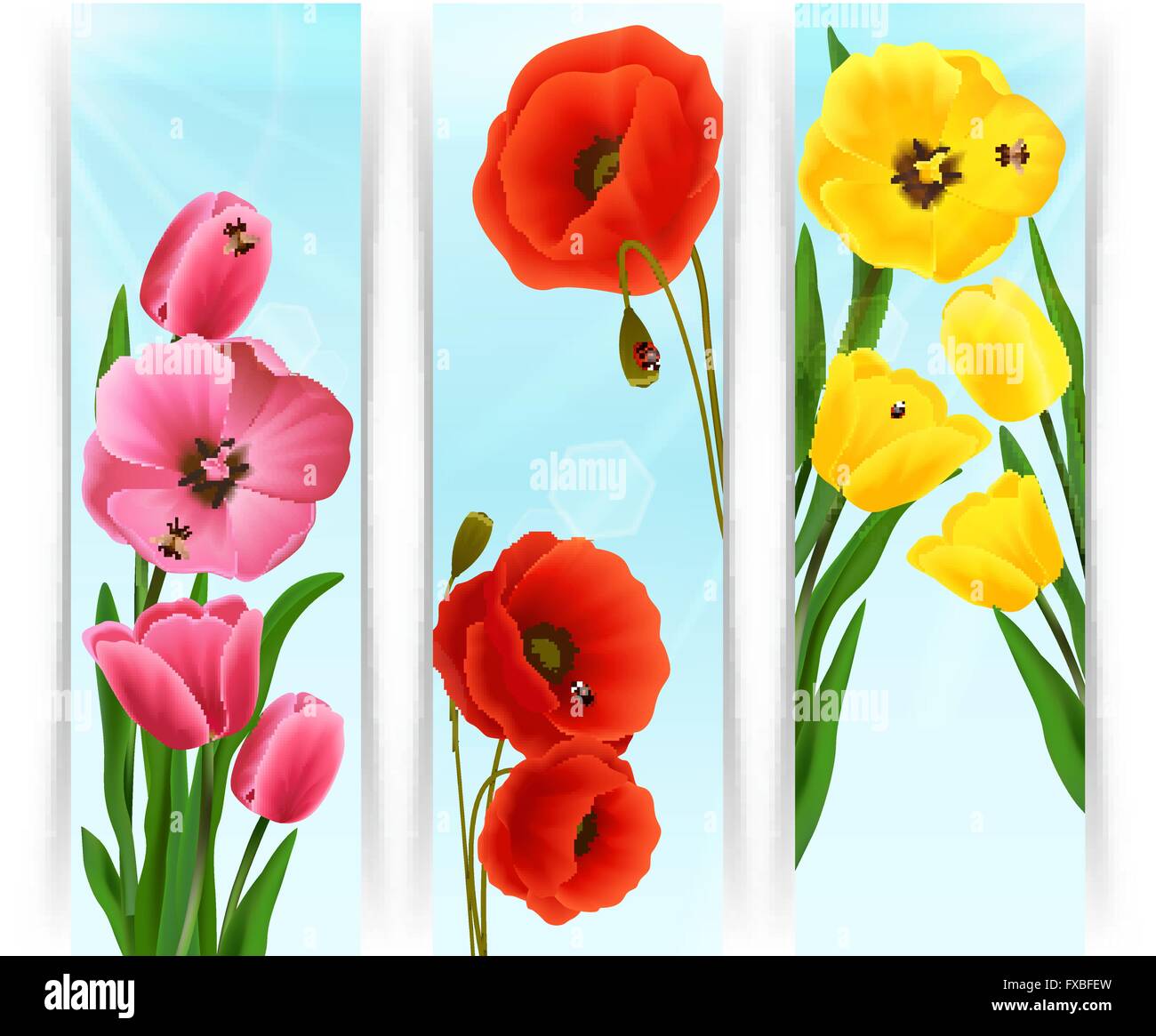 Vertical red garden flower Stock Vector Images - Alamy