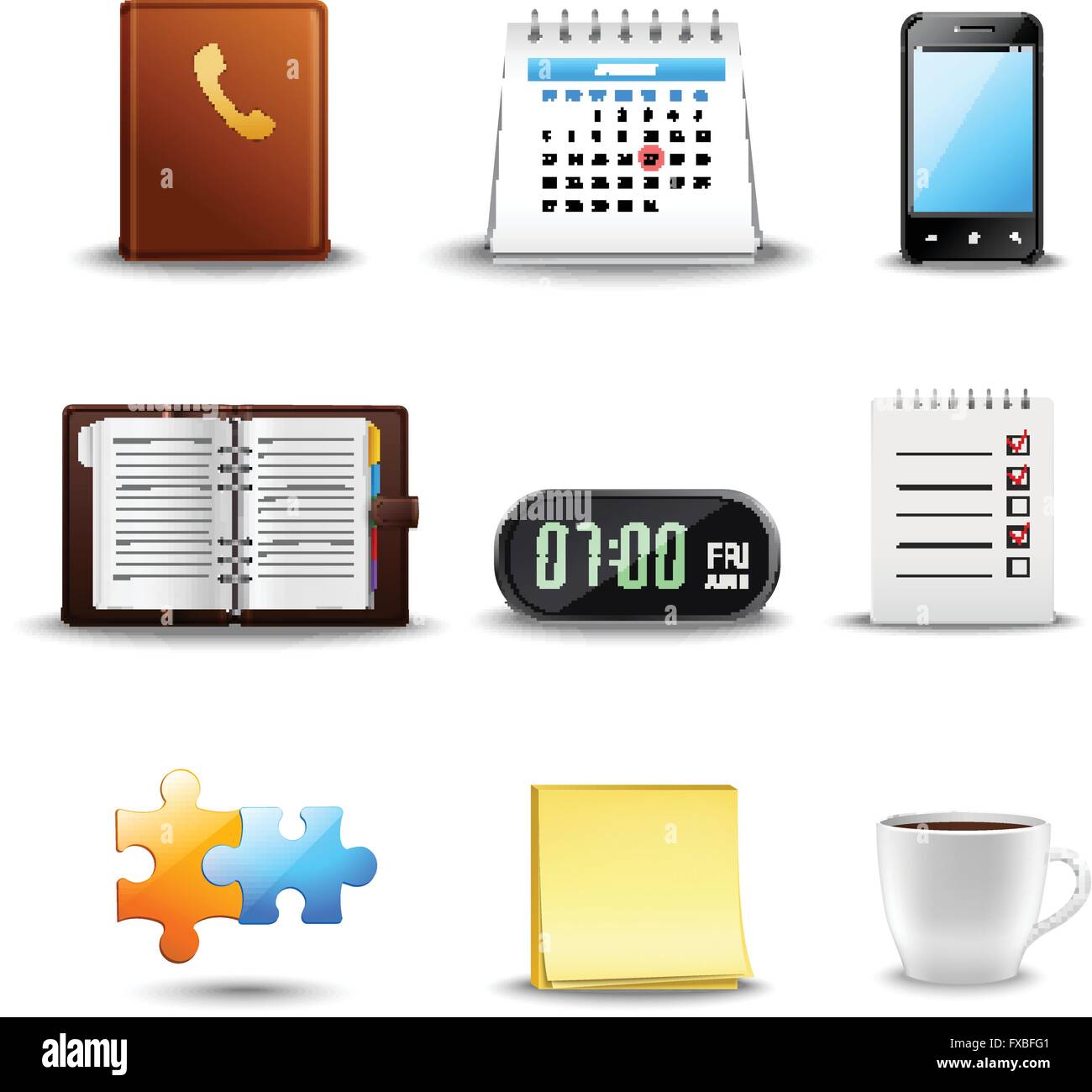 Realistic Time Management Icons Stock Vector Image & Art - Alamy