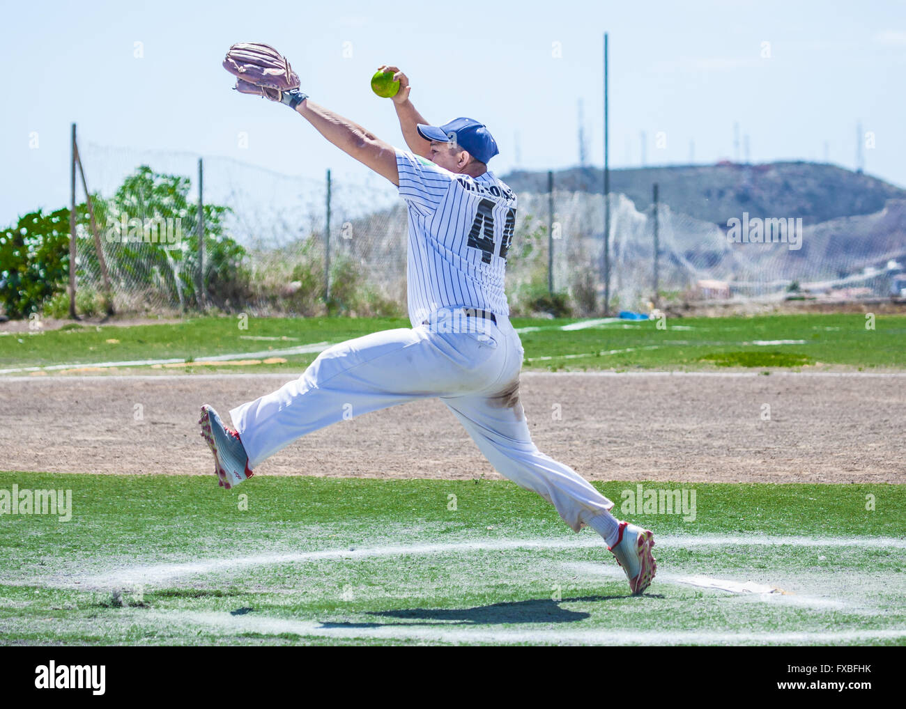 male versus male softball match Stock Photo - Alamy