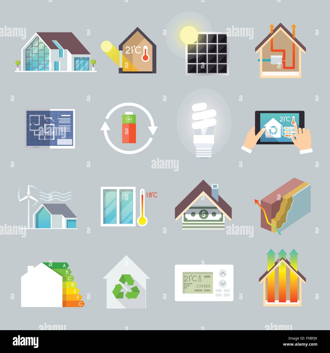 Saving energy at home Stock Vector Images - Alamy