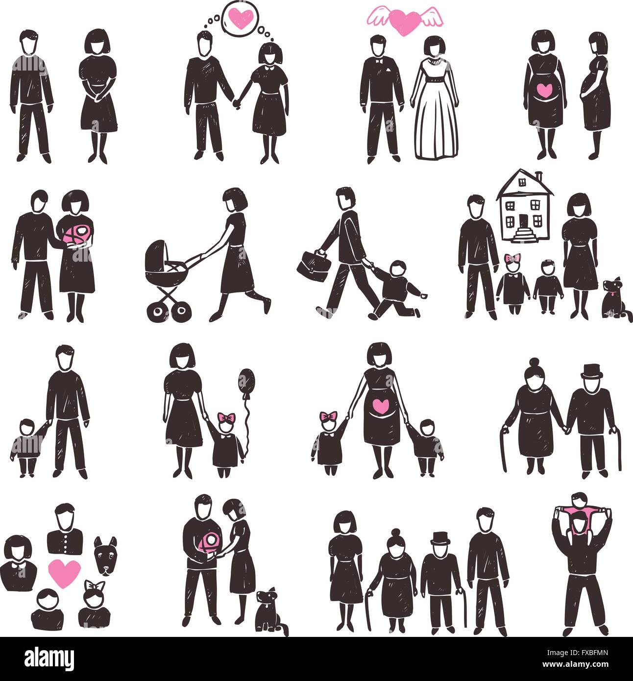 Family Icon Set Stock Vector Image & Art - Alamy