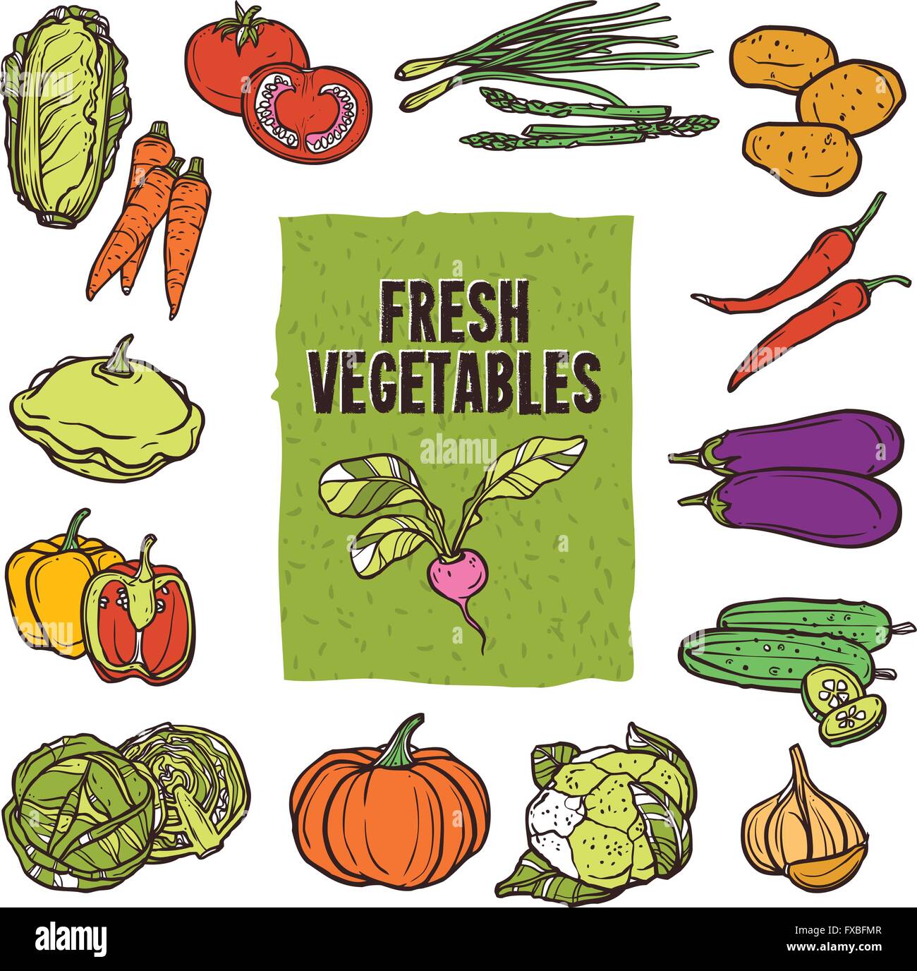 Vegetable Sketch Set Stock Vector Image & Art - Alamy