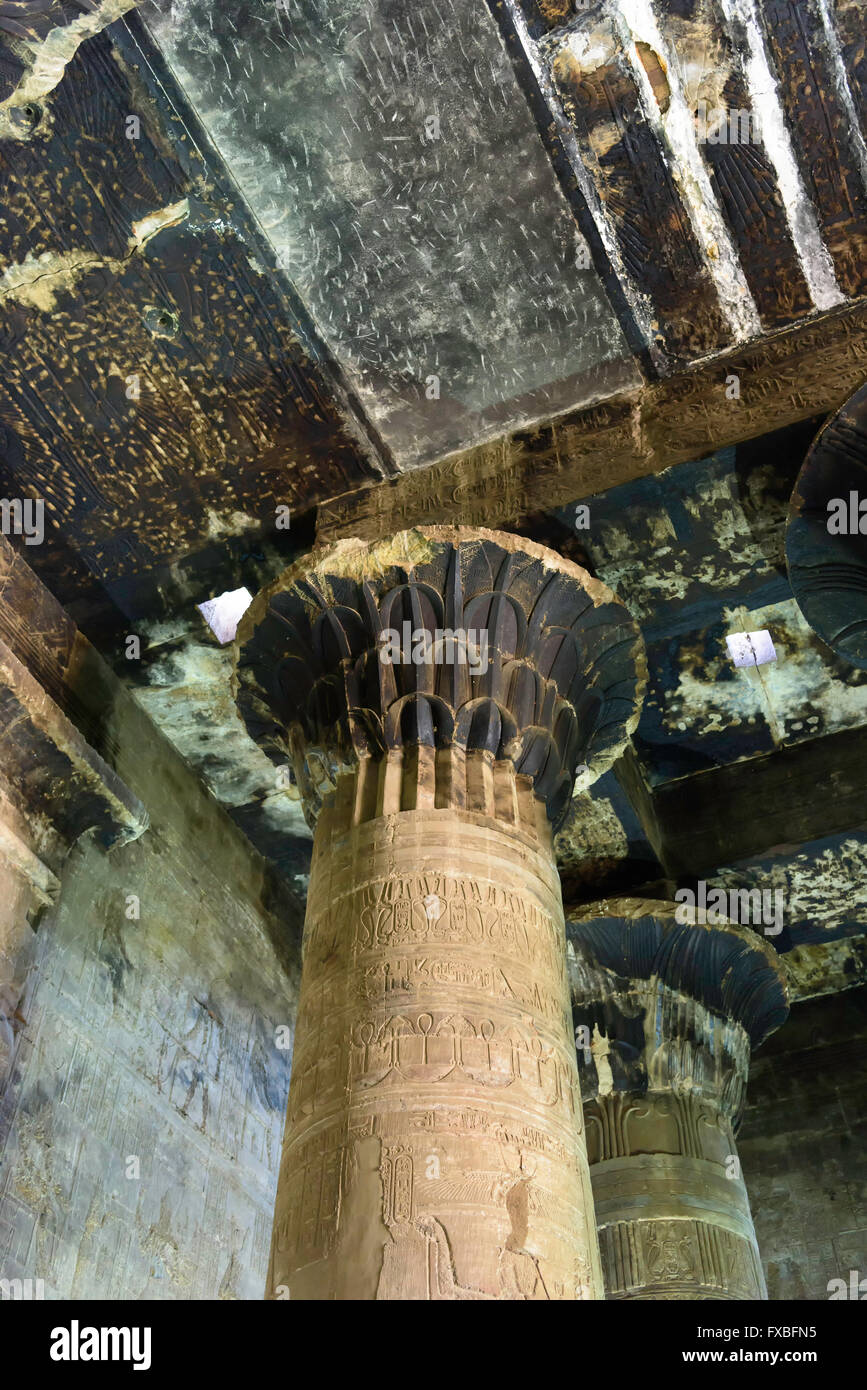 Inside of horus temple in edfu hi-res stock photography and images - Alamy