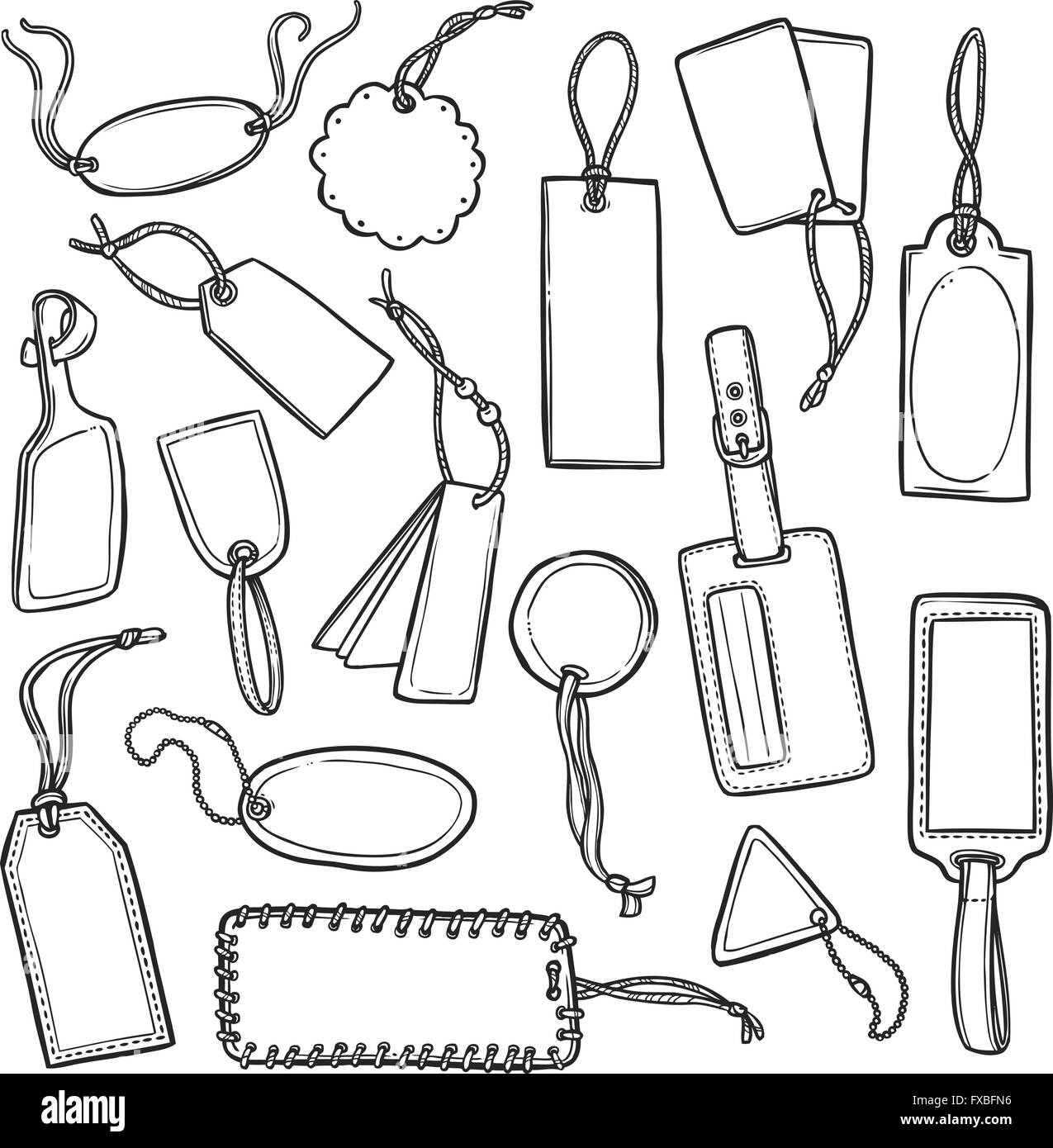 Tags Sketch Set Stock Vector Image & Art - Alamy