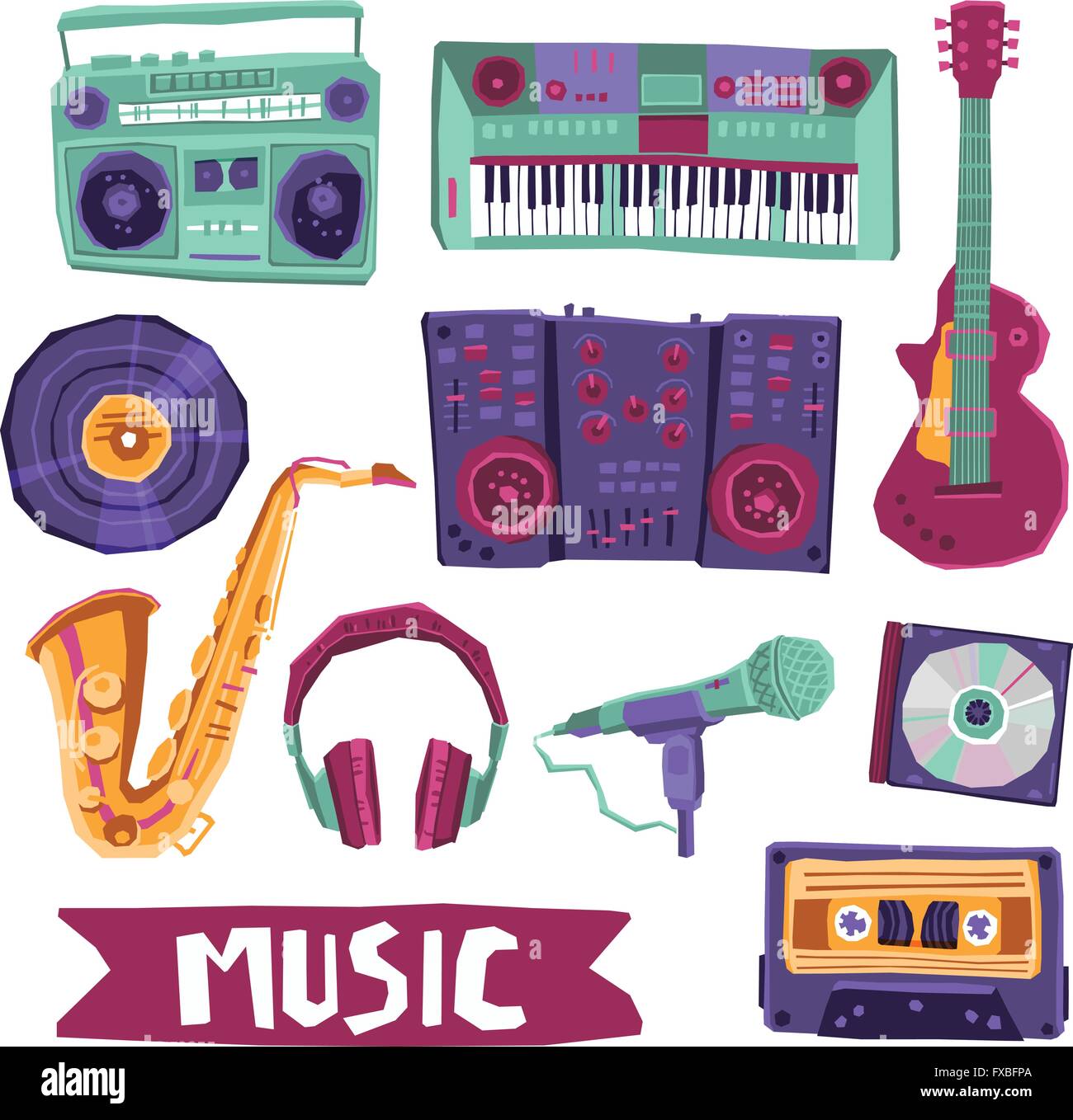 Music Icon Set Stock Vector Image & Art - Alamy