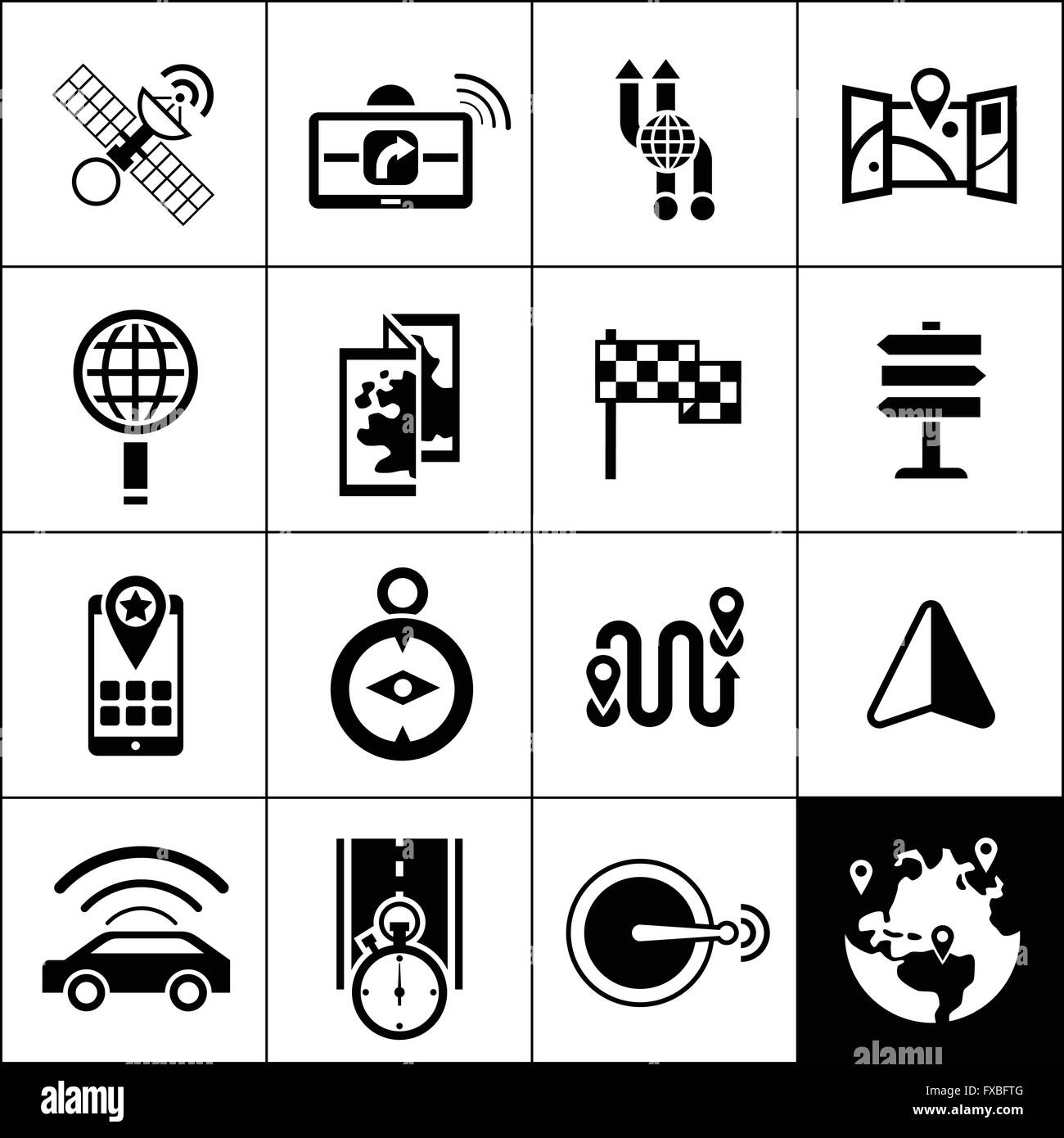 Navigation Icons Black Stock Vector Image & Art - Alamy