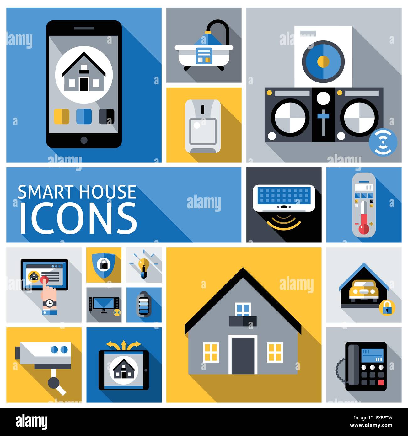 Smart House Icons Stock Vector Image & Art - Alamy