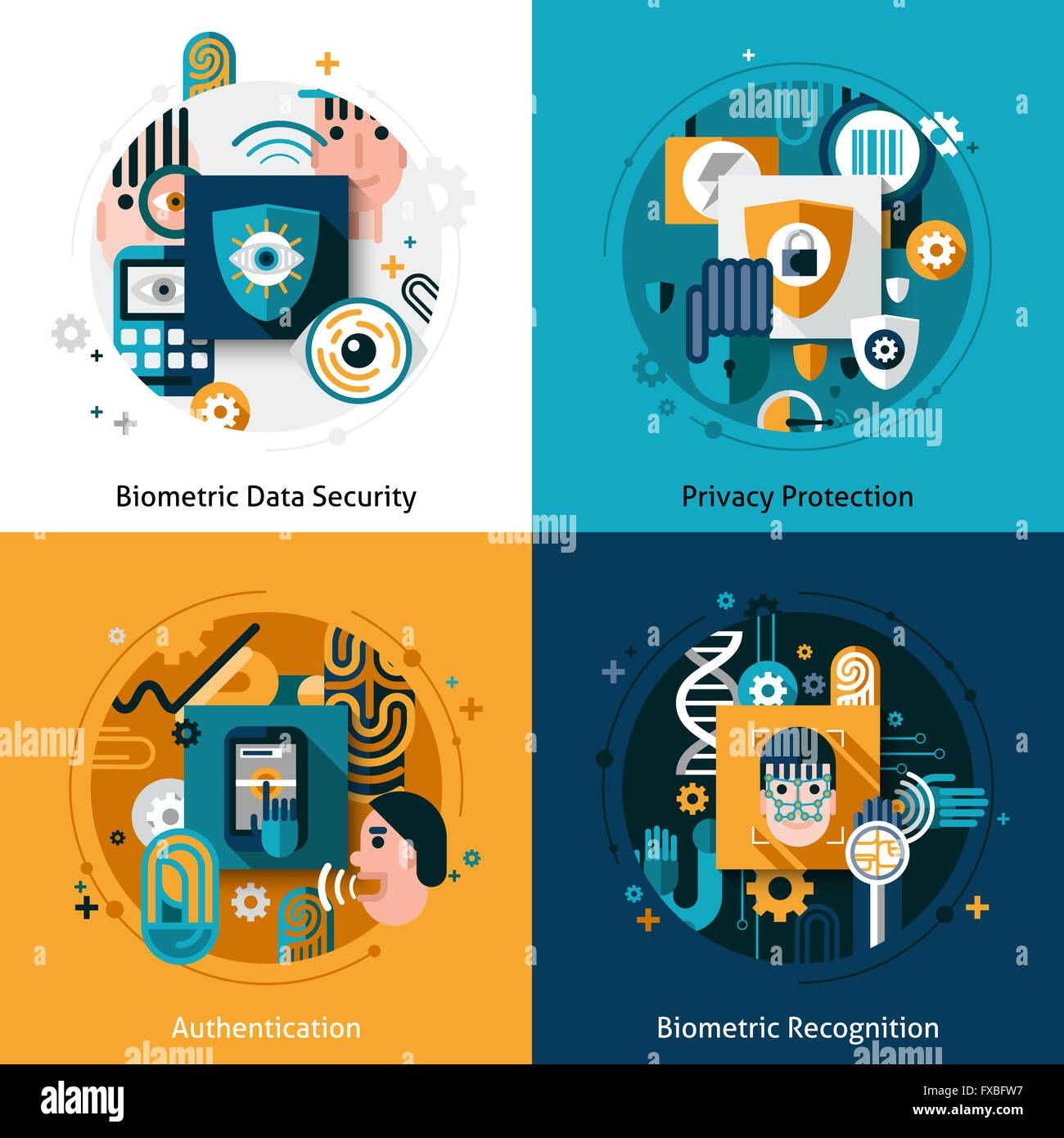Biometric Authentication Set Stock Vector Image And Art Alamy