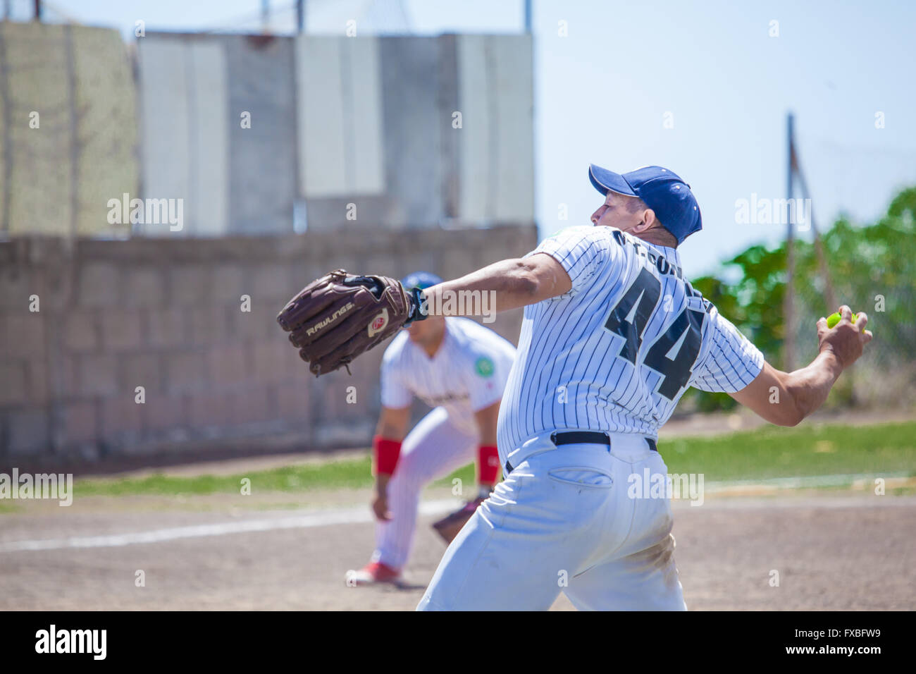 male versus male softball match Stock Photo - Alamy