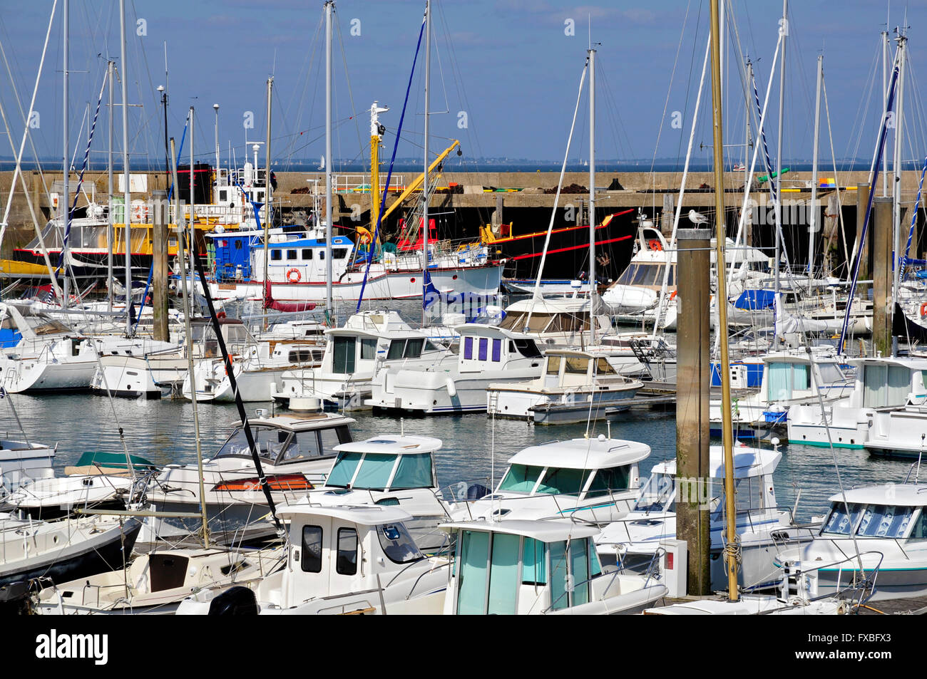 Port of Haliguen at high tide at Quiberon in the Morbihan department in ...
