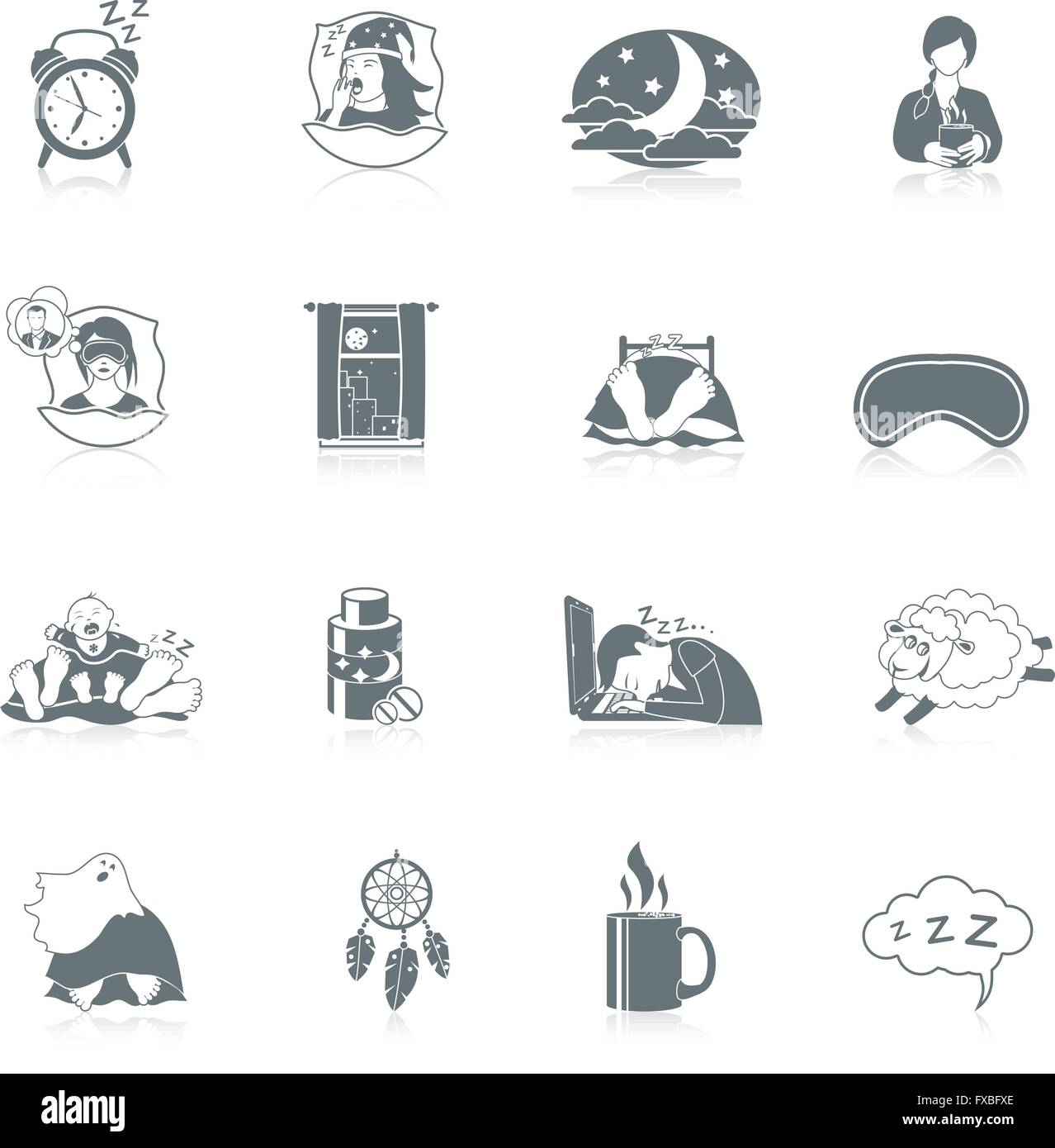 Sleep Time Icon Set Stock Vector Image & Art - Alamy
