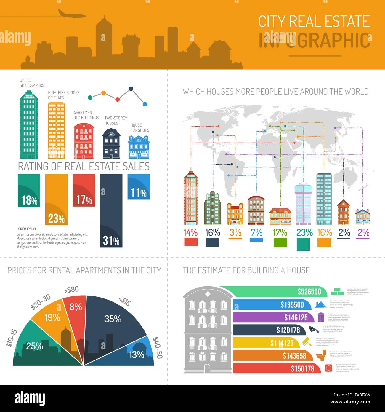 House Infographics Set Stock Vector Image & Art - Alamy