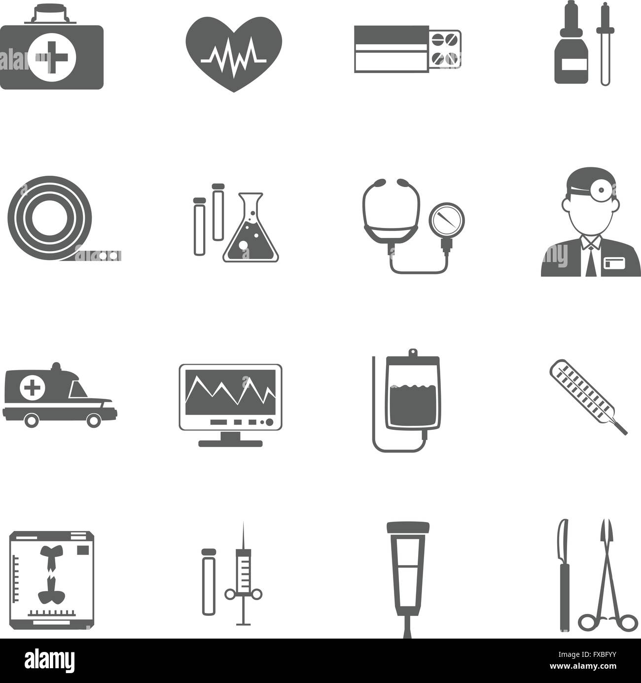 Simple black white icons Stock Vector Images - Alamy