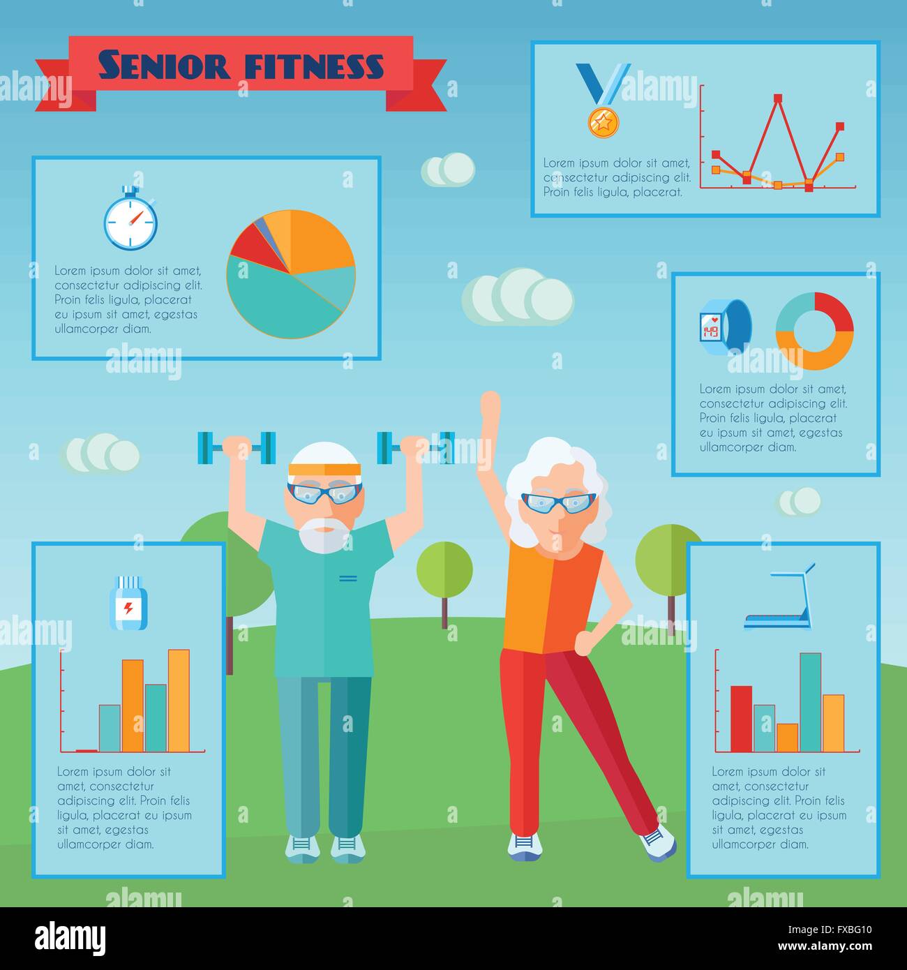 Seniors exercise Stock Vector Images - Alamy