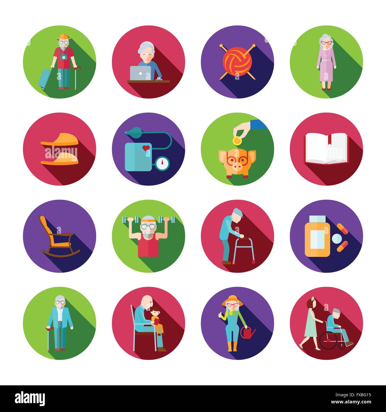 Senior man reading in Stock Vector Images - Alamy