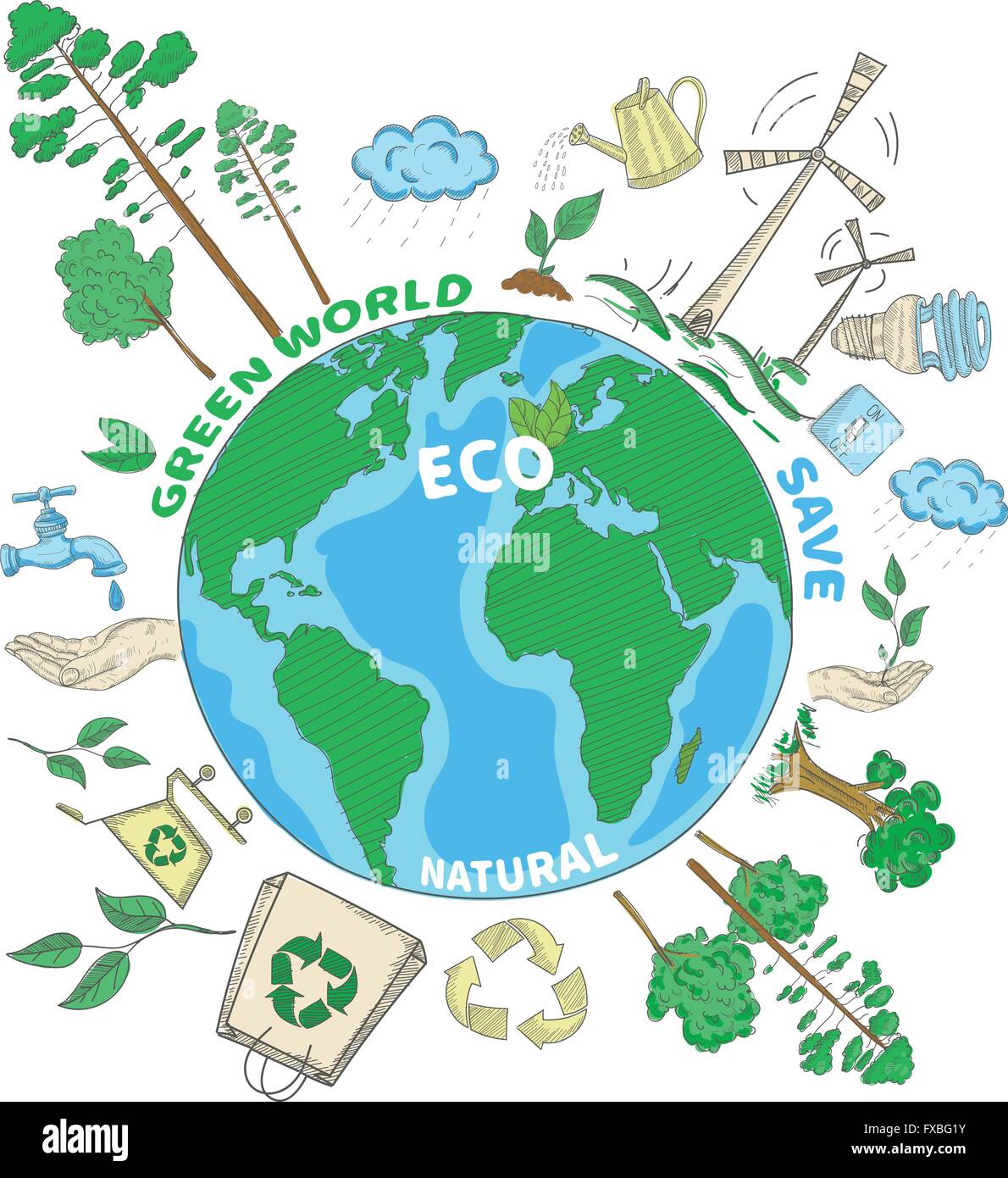 Doodle Ecology Concept Stock Vector Image & Art - Alamy