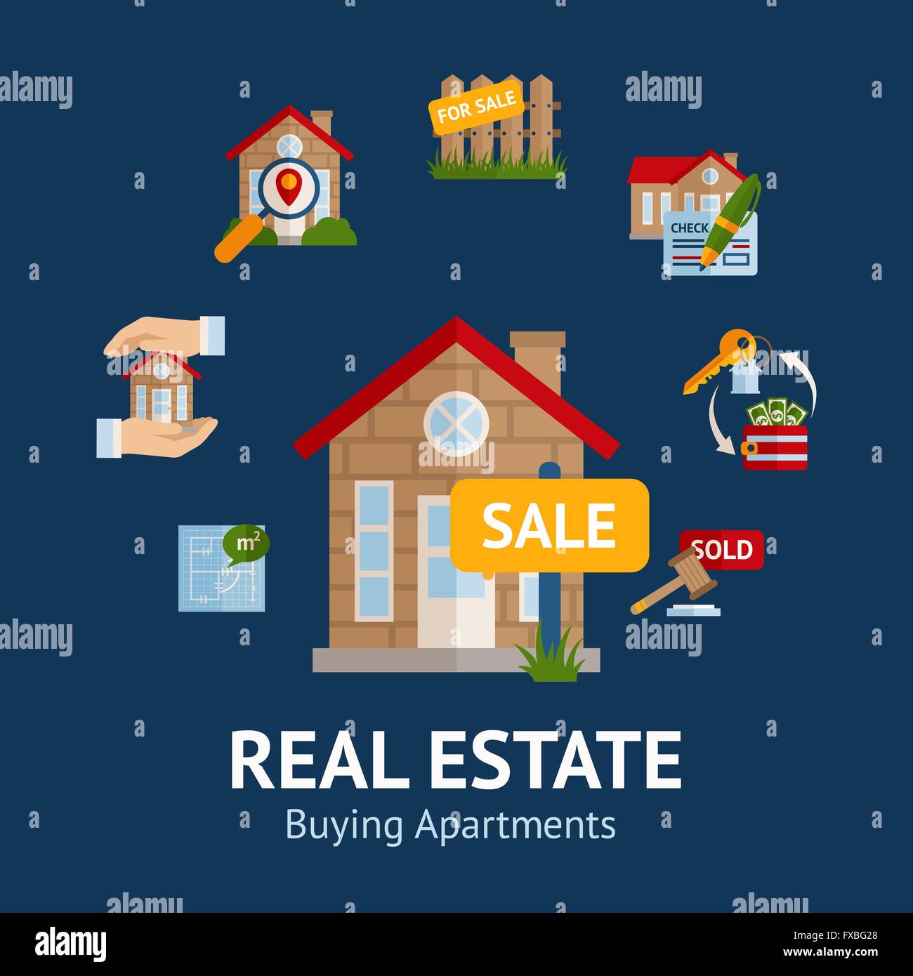 Real Estate Illustration Stock Vector Image & Art - Alamy