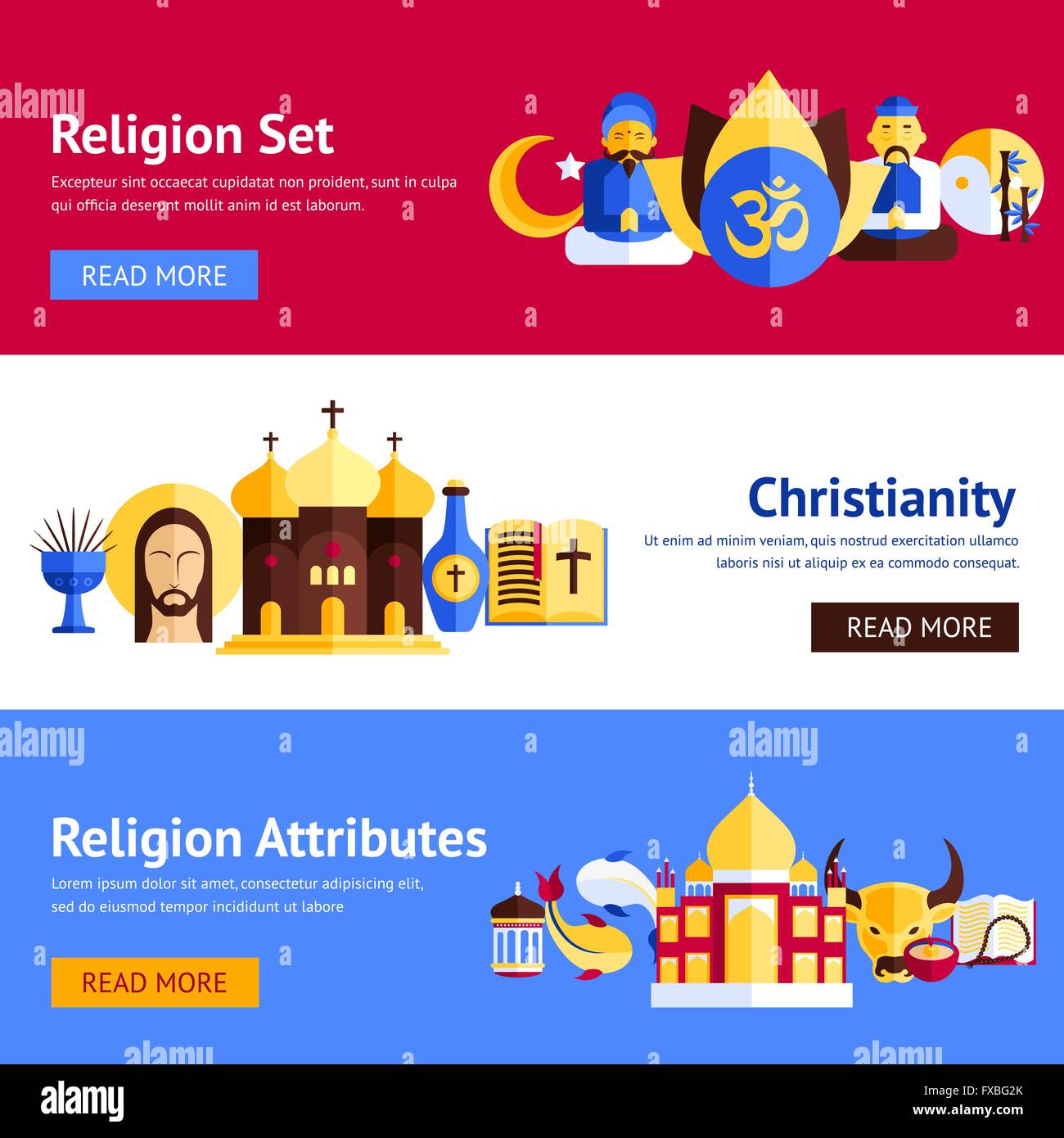Religion Banner Set Stock Vector Image & Art - Alamy