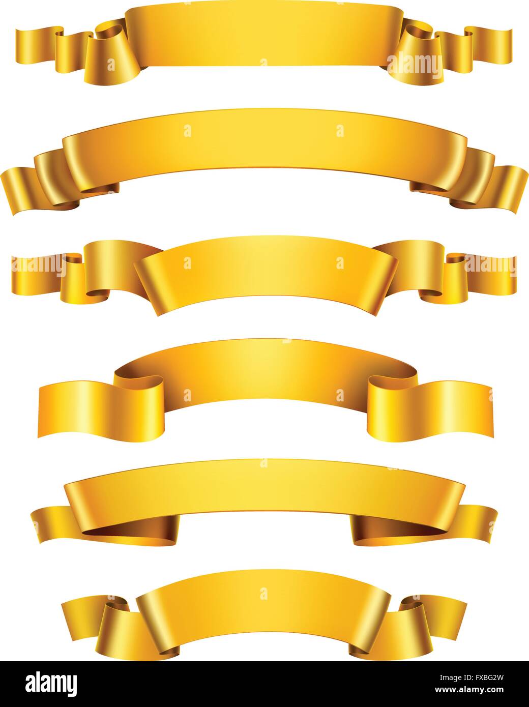 Realistic Golden Ribbons Stock Vector Image & Art - Alamy