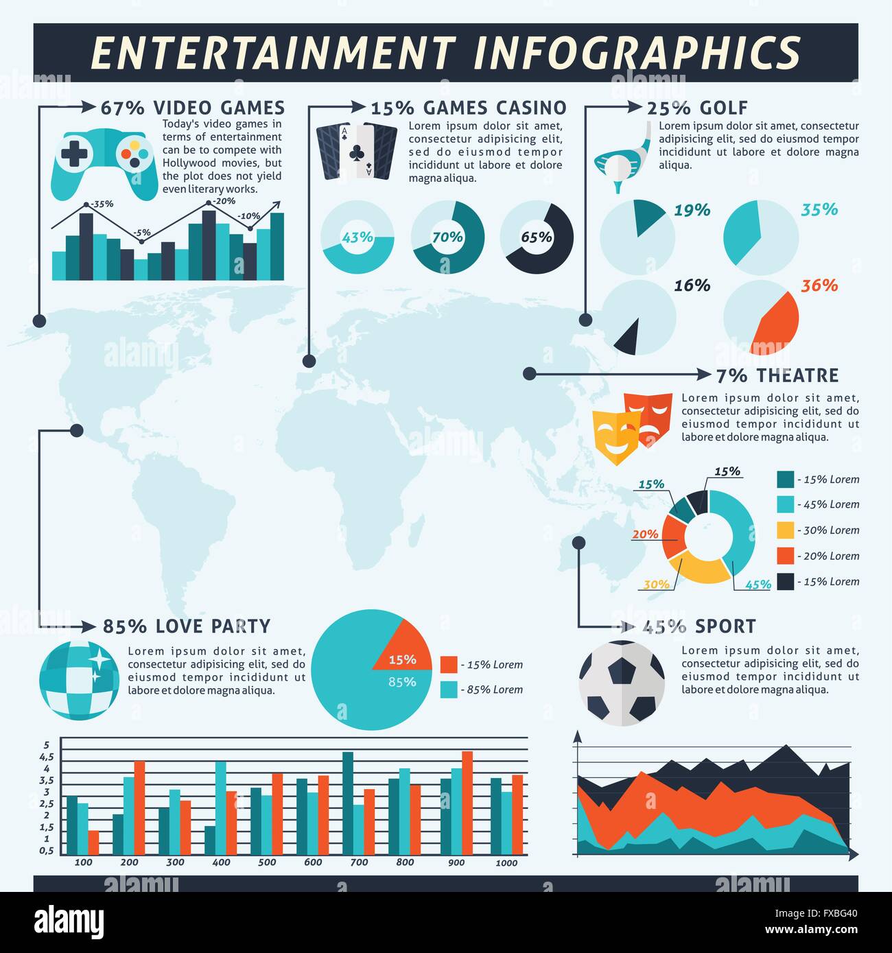 Entertainment Infographics Set Stock Vector Image & Art - Alamy