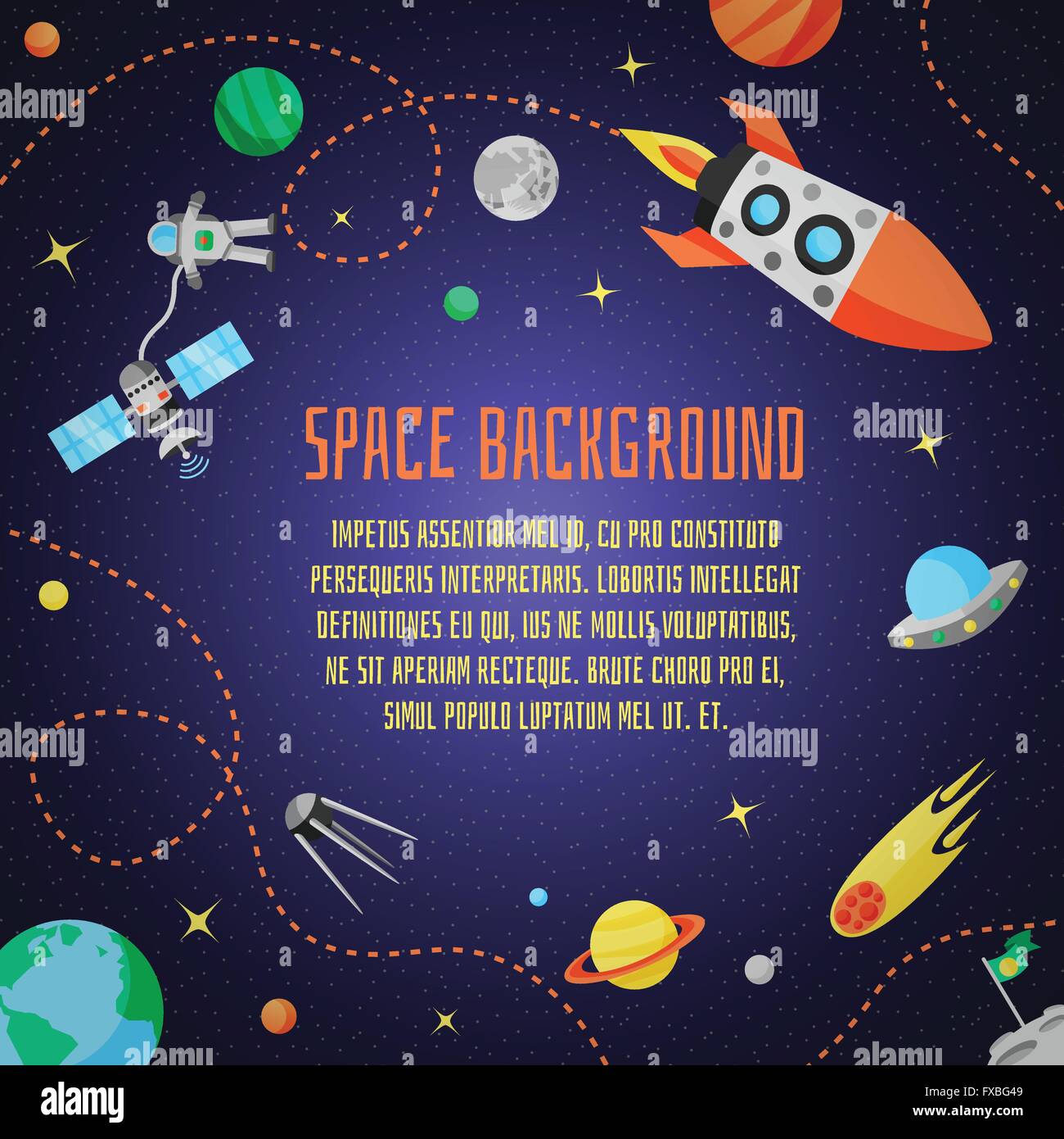 Space Cartoon Background Stock Vector Image & Art - Alamy