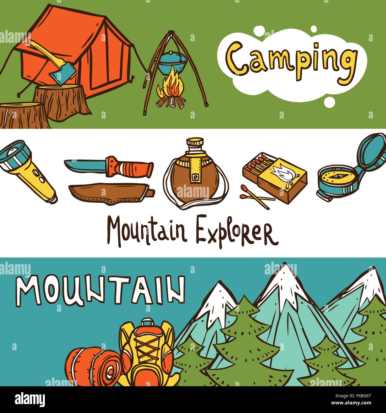 Camping Banners Horizontal Stock Vector Image & Art - Alamy
