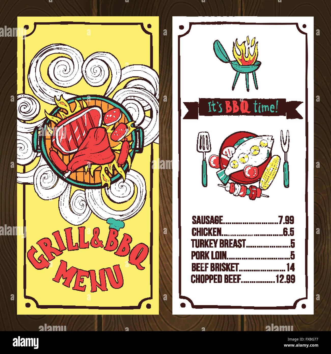 Grilled meat presentation Stock Vector Images - Alamy