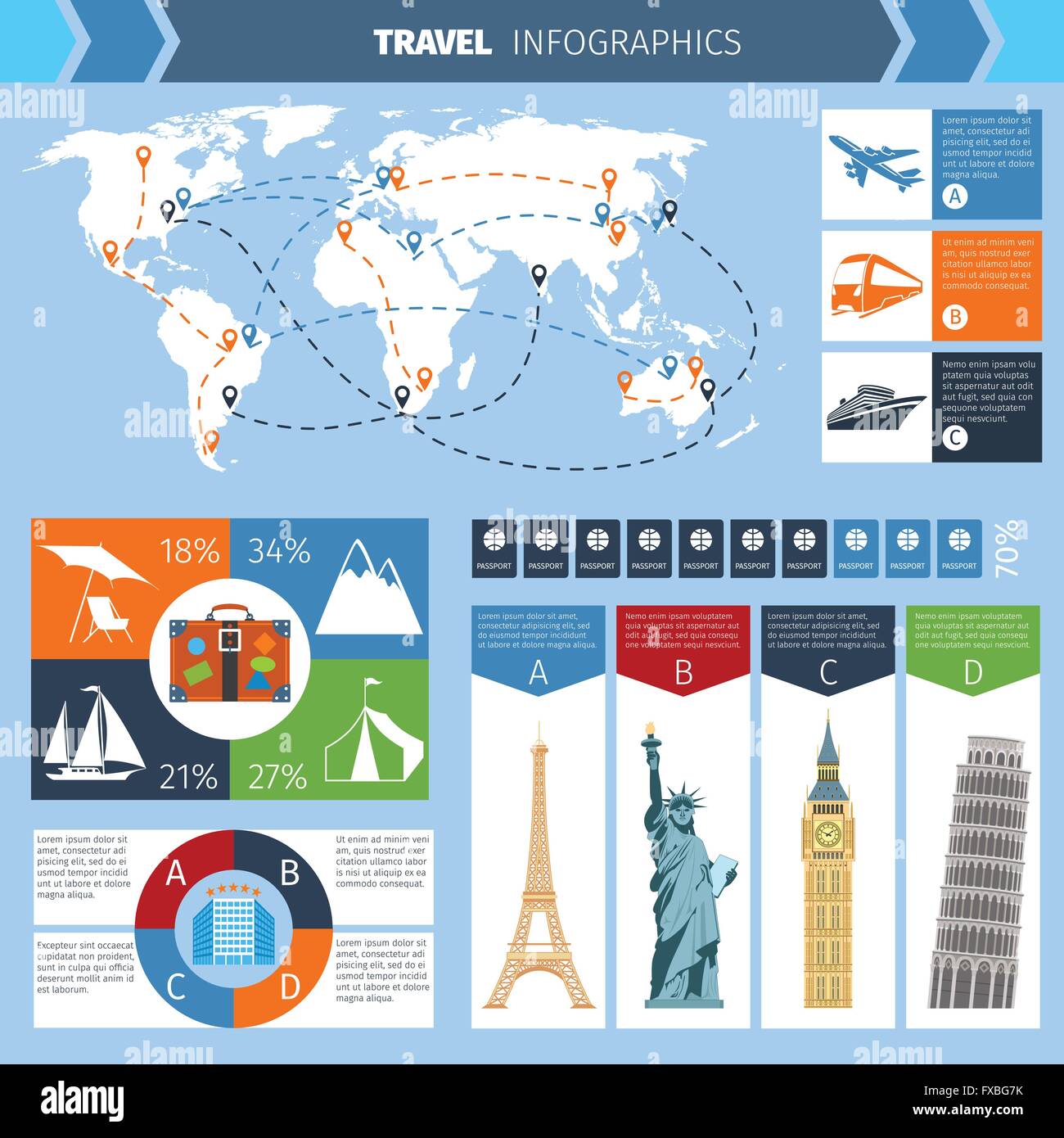 Travel Infographic Set Stock Vector Image & Art - Alamy