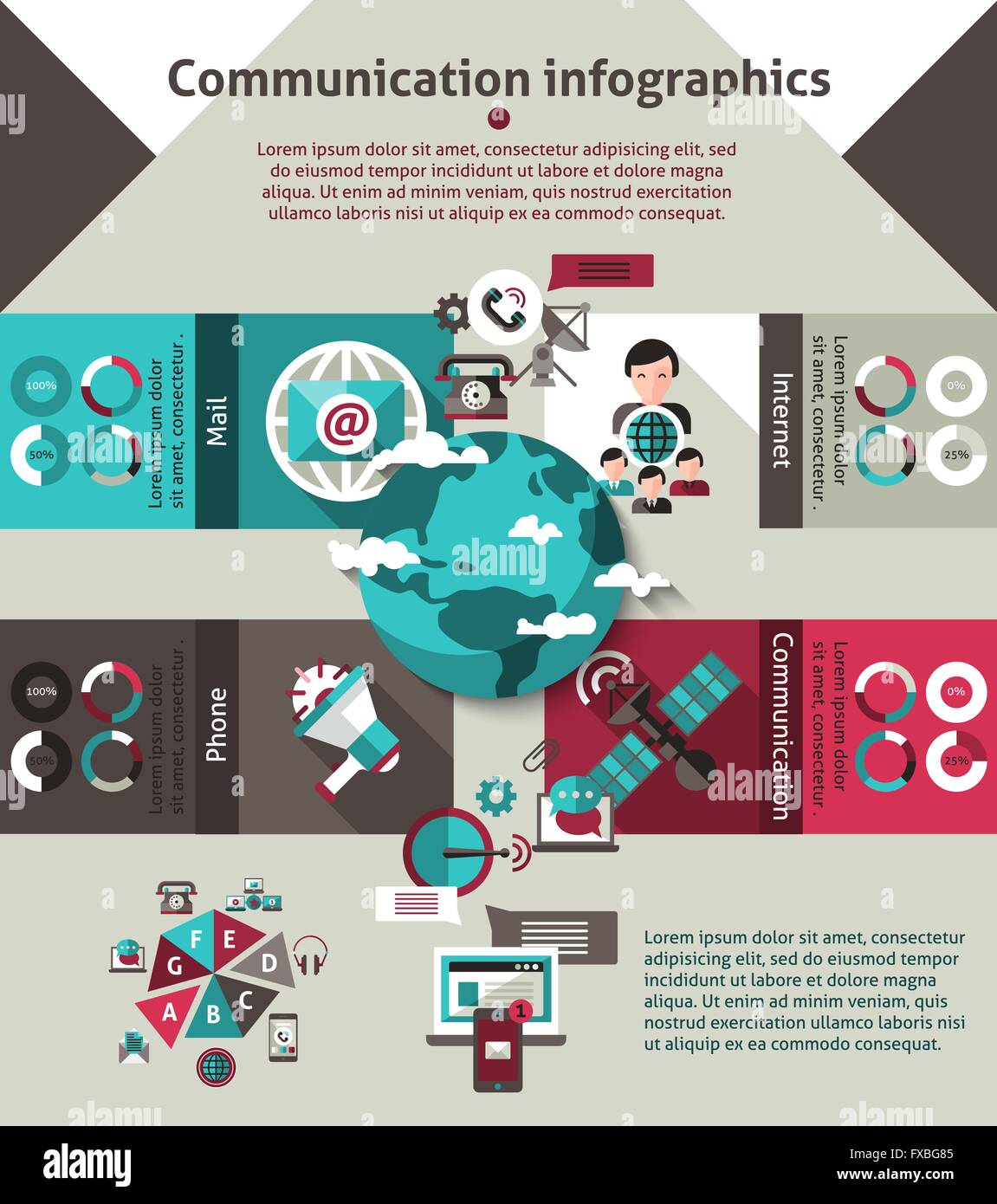 Communication Infographics Set Stock Vector Image & Art - Alamy