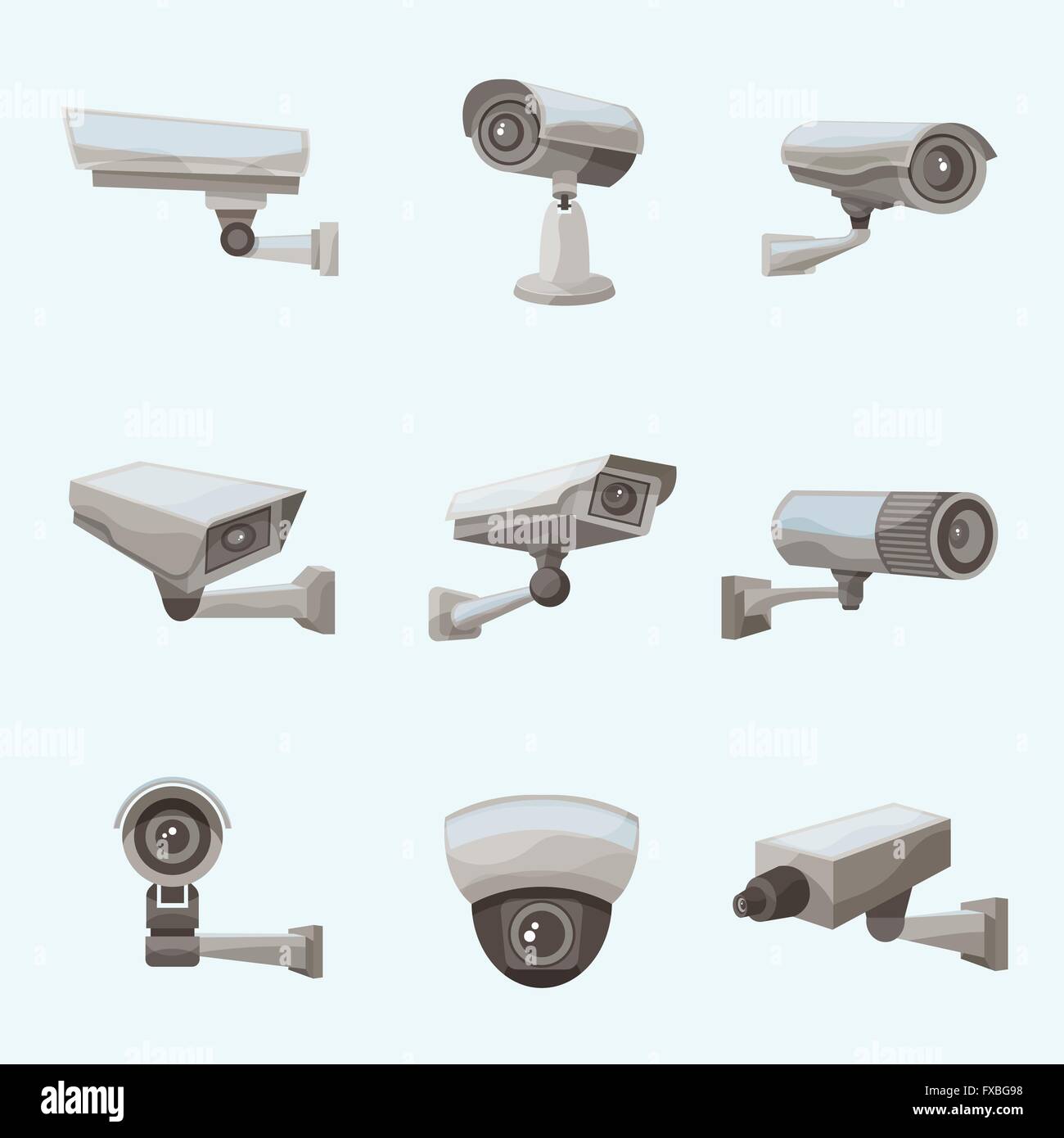 Surveillance Camera Realistic Icons Stock Vector Image & Art - Alamy