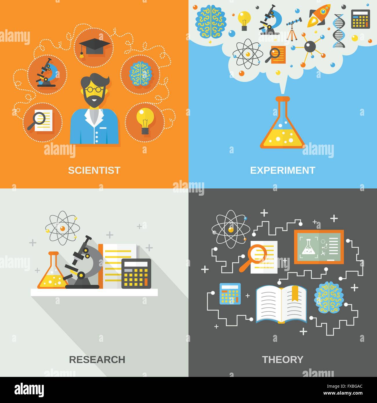 Science And Research Flat Stock Vector Image & Art - Alamy