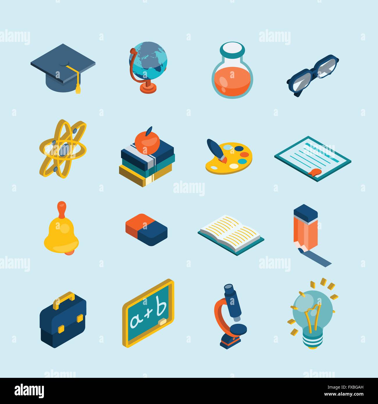 Vector isometric school mathematics hi-res stock photography and images ...