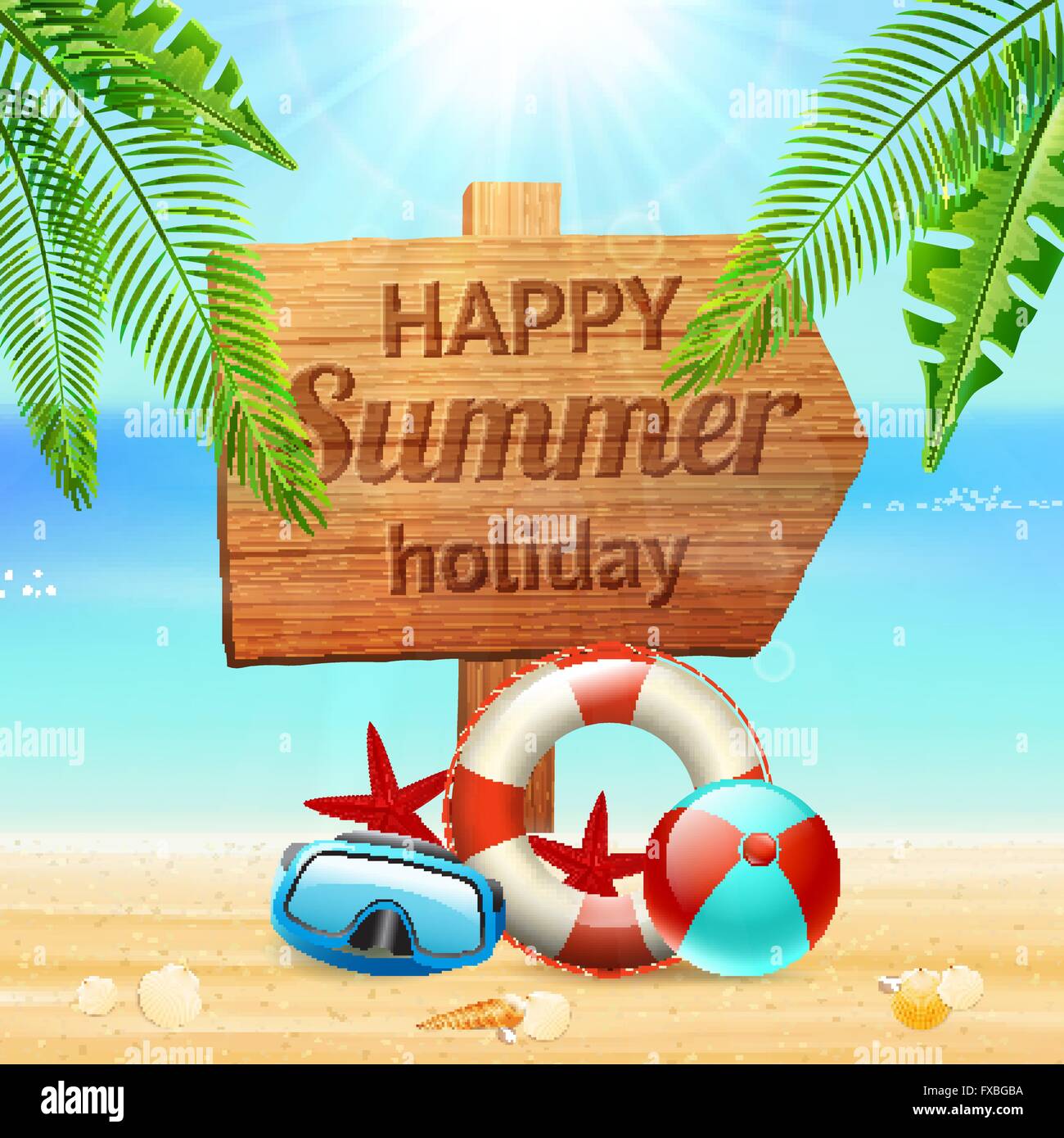 Wooden Signboard Seaside Stock Vector Image & Art - Alamy
