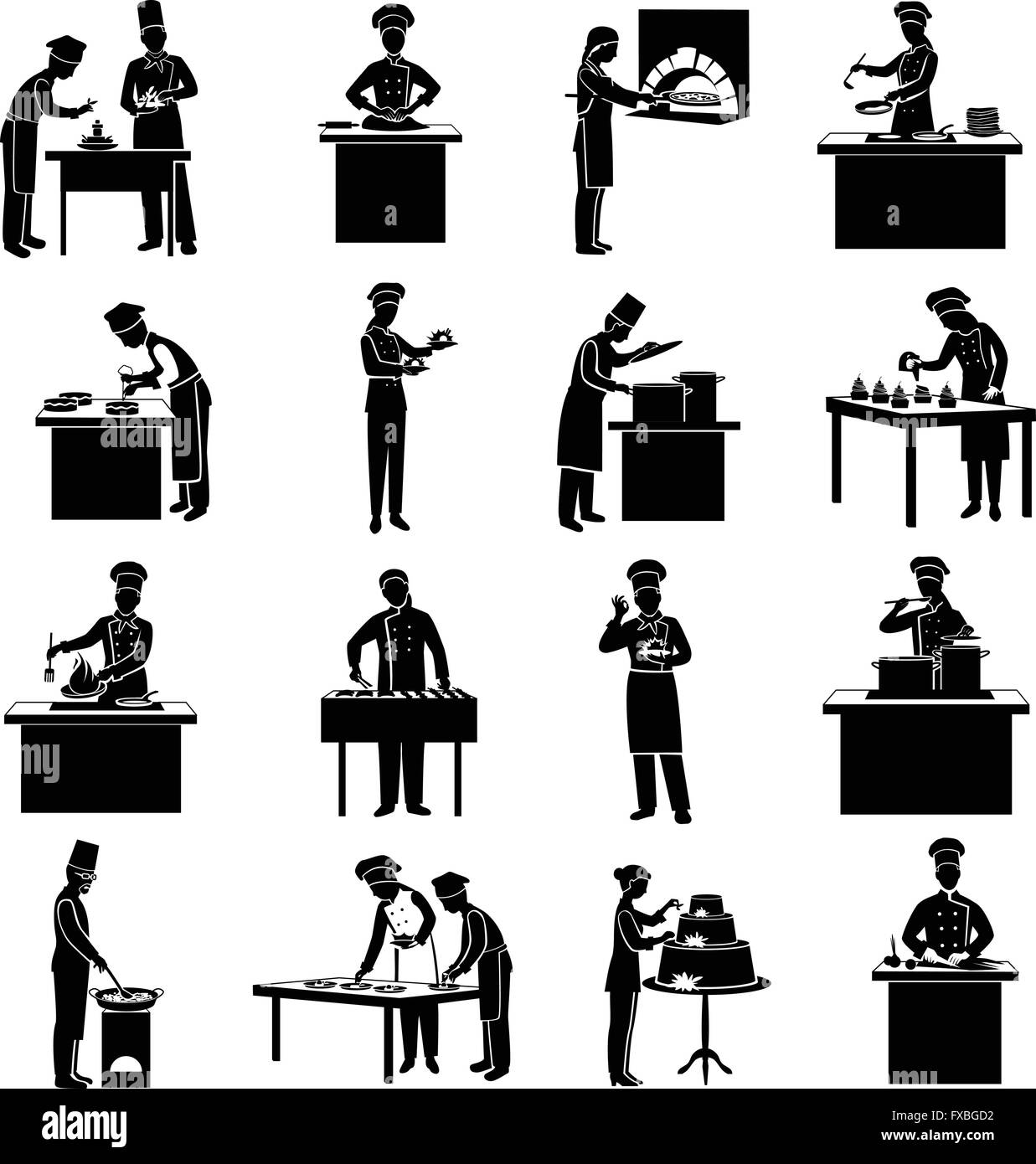 Cooking Icons Black Stock Vector Image & Art - Alamy