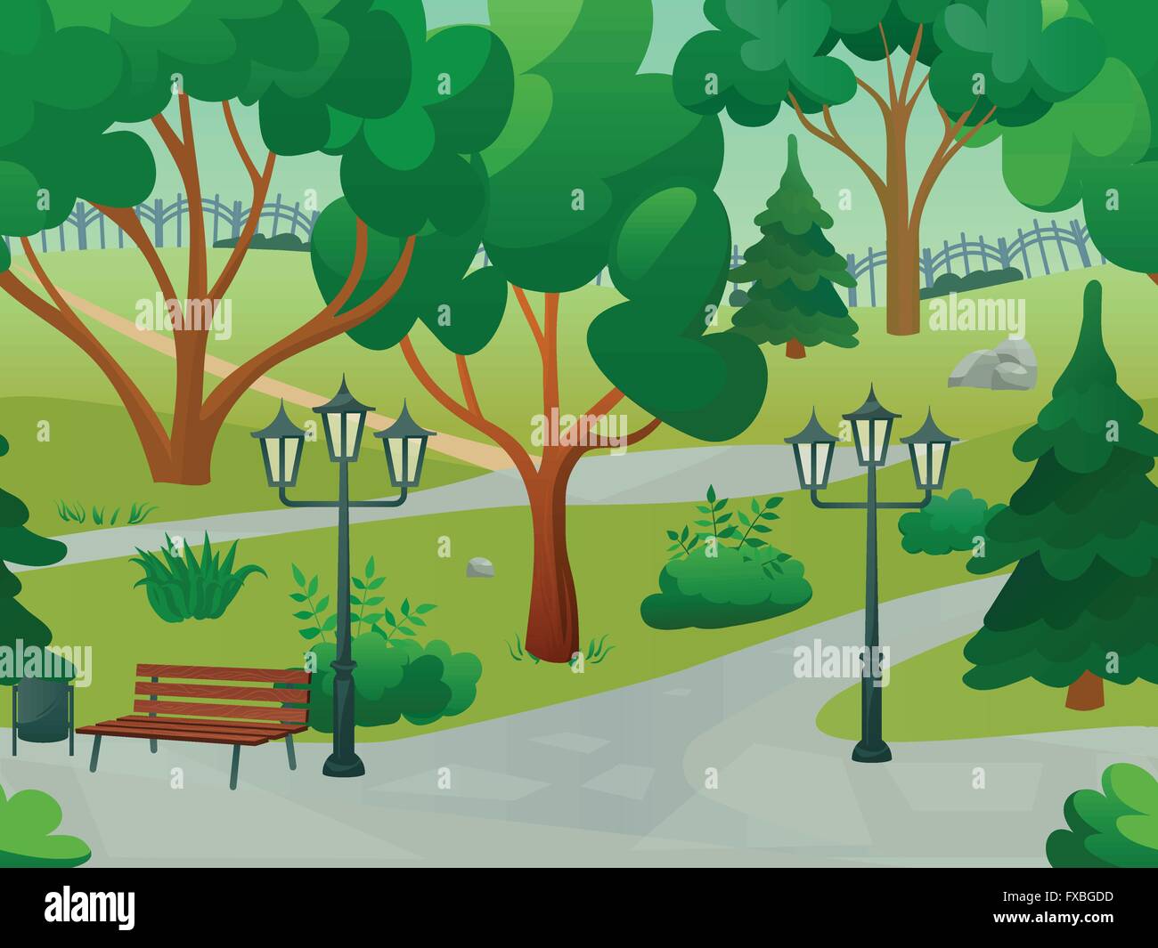 Park Landscape Illustration Stock Vector Image & Art - Alamy