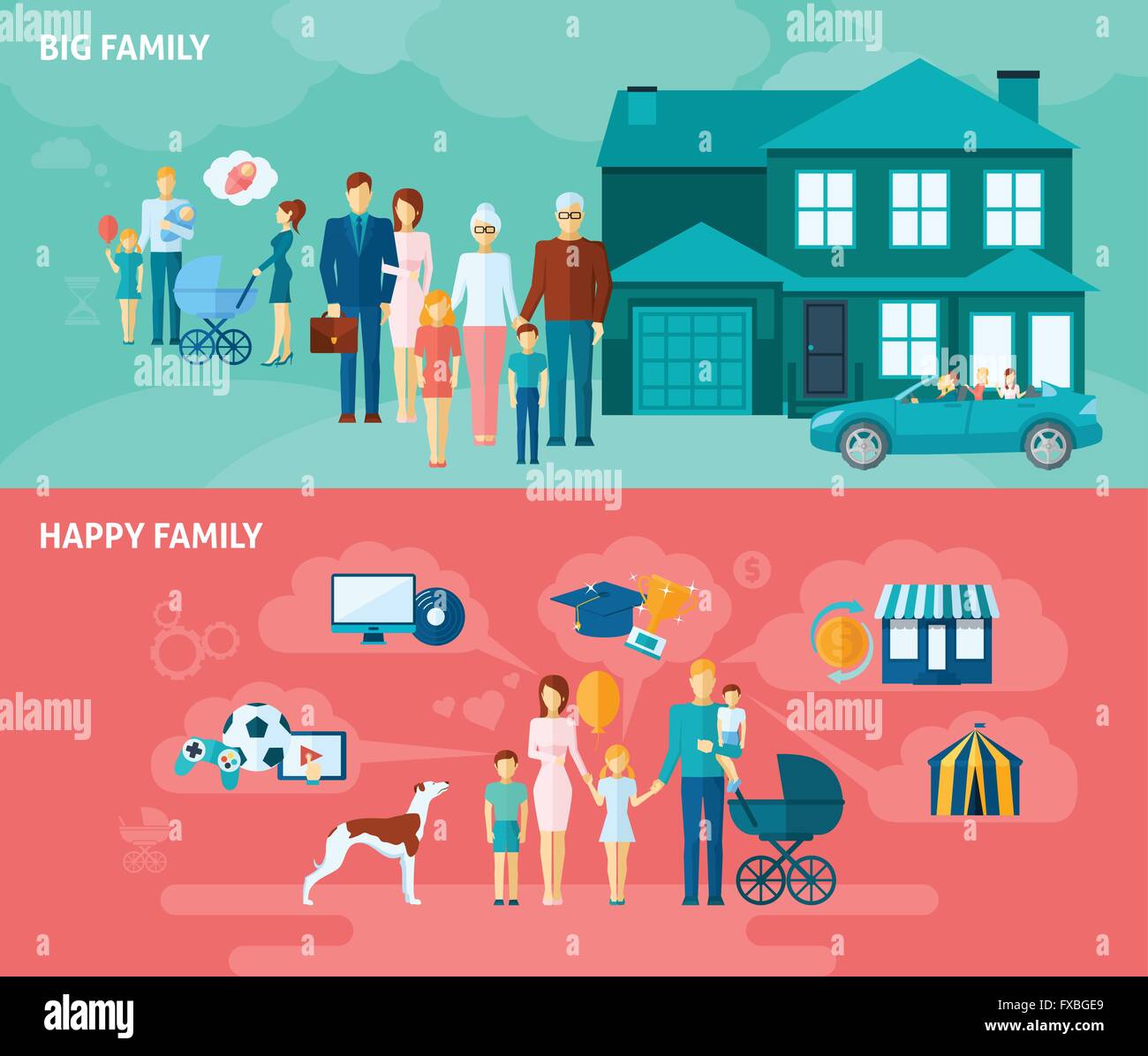 Family Banner Set Stock Vector Image & Art - Alamy