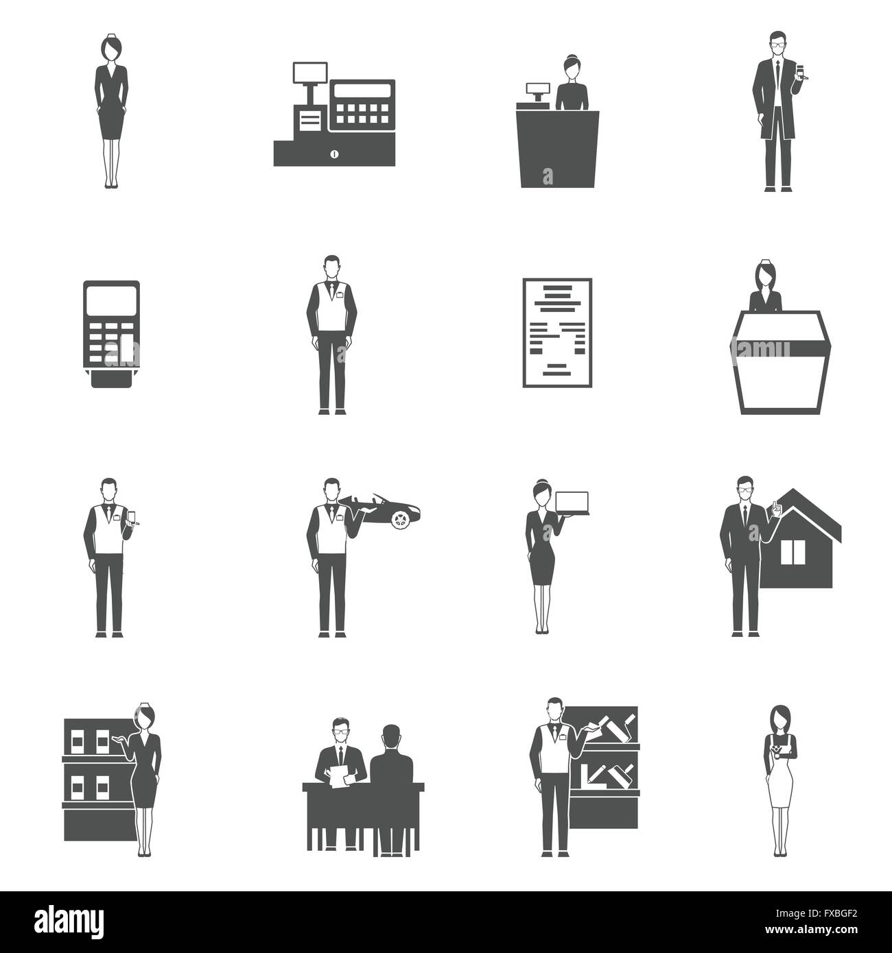 Salesman Icons Set Stock Vector Image & Art - Alamy