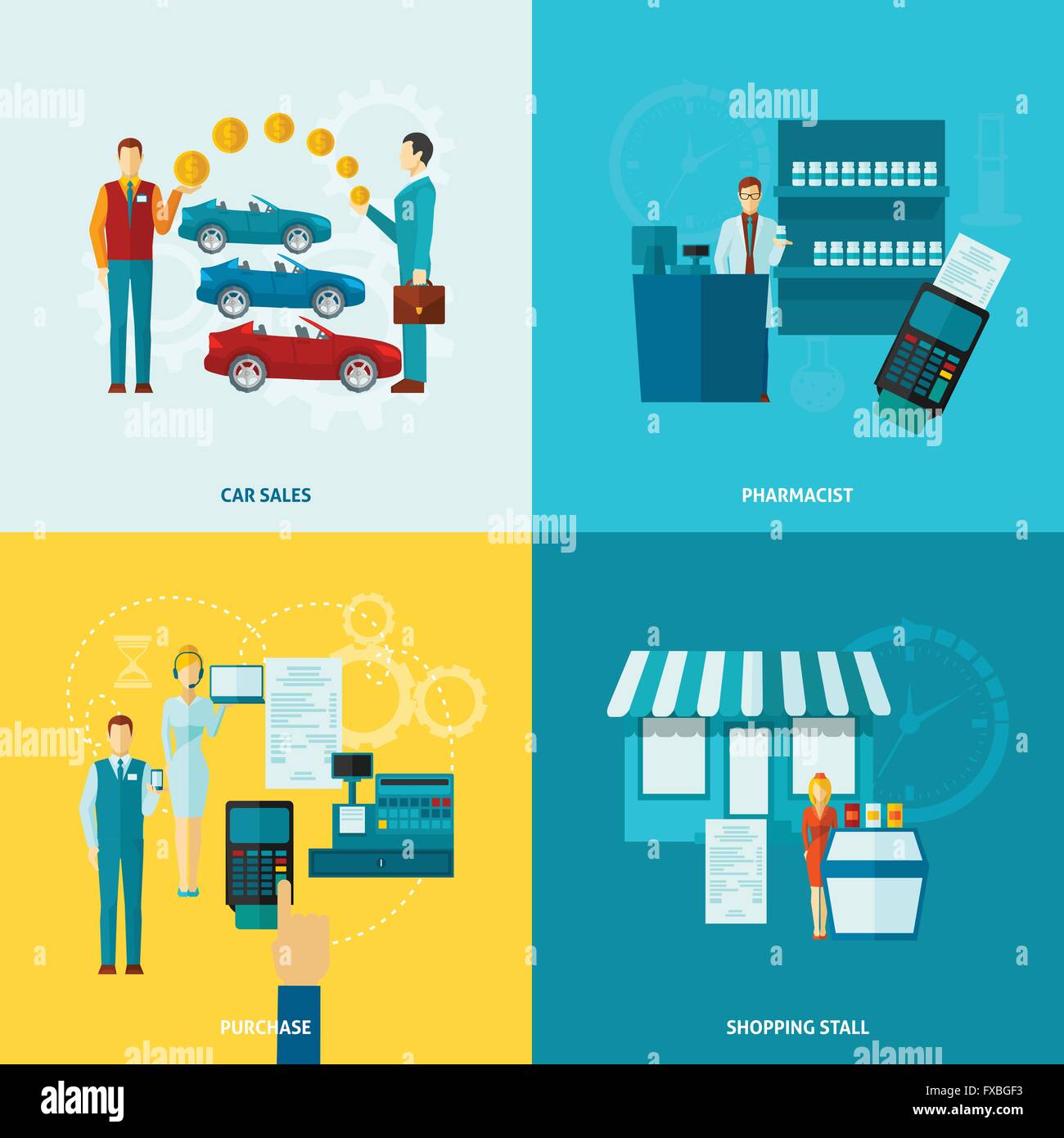 Salesman Icons Set Stock Vector Image & Art - Alamy