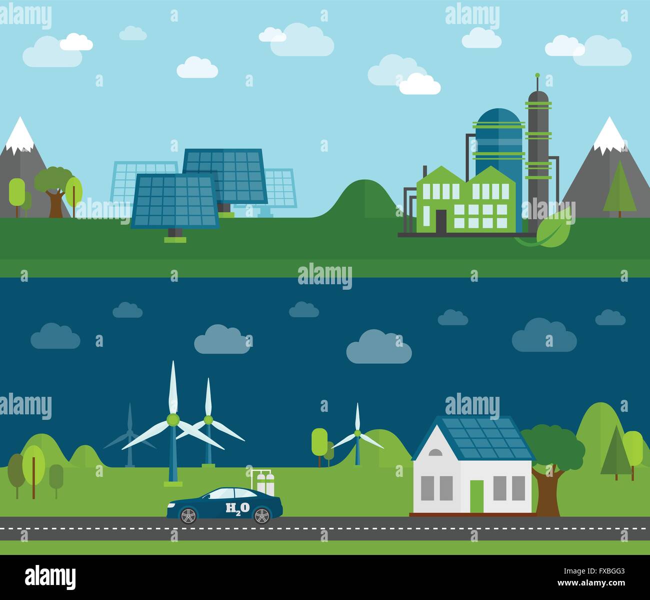 Worldwide Electricity Production Stock Vector Images Alamy