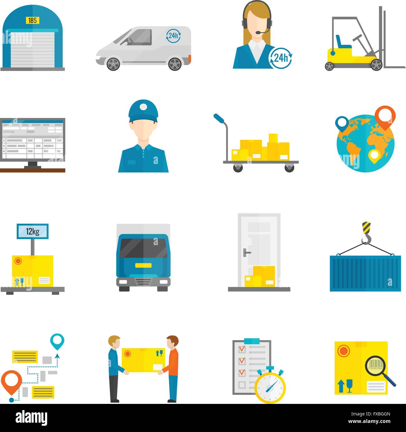 Logistic Icons Flat Stock Vector Image & Art - Alamy