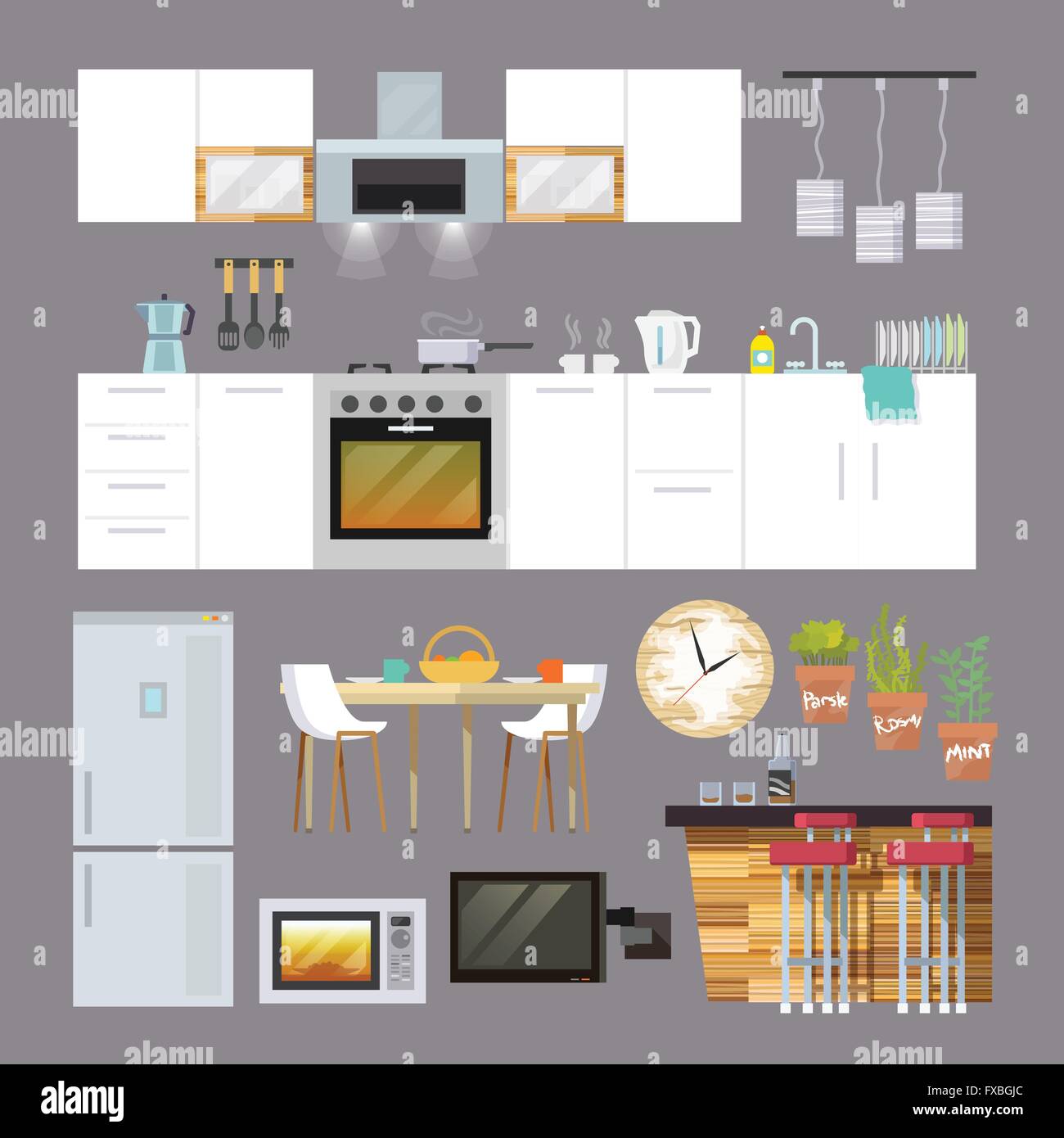 Kitchen counter detail Stock Vector Images - Alamy