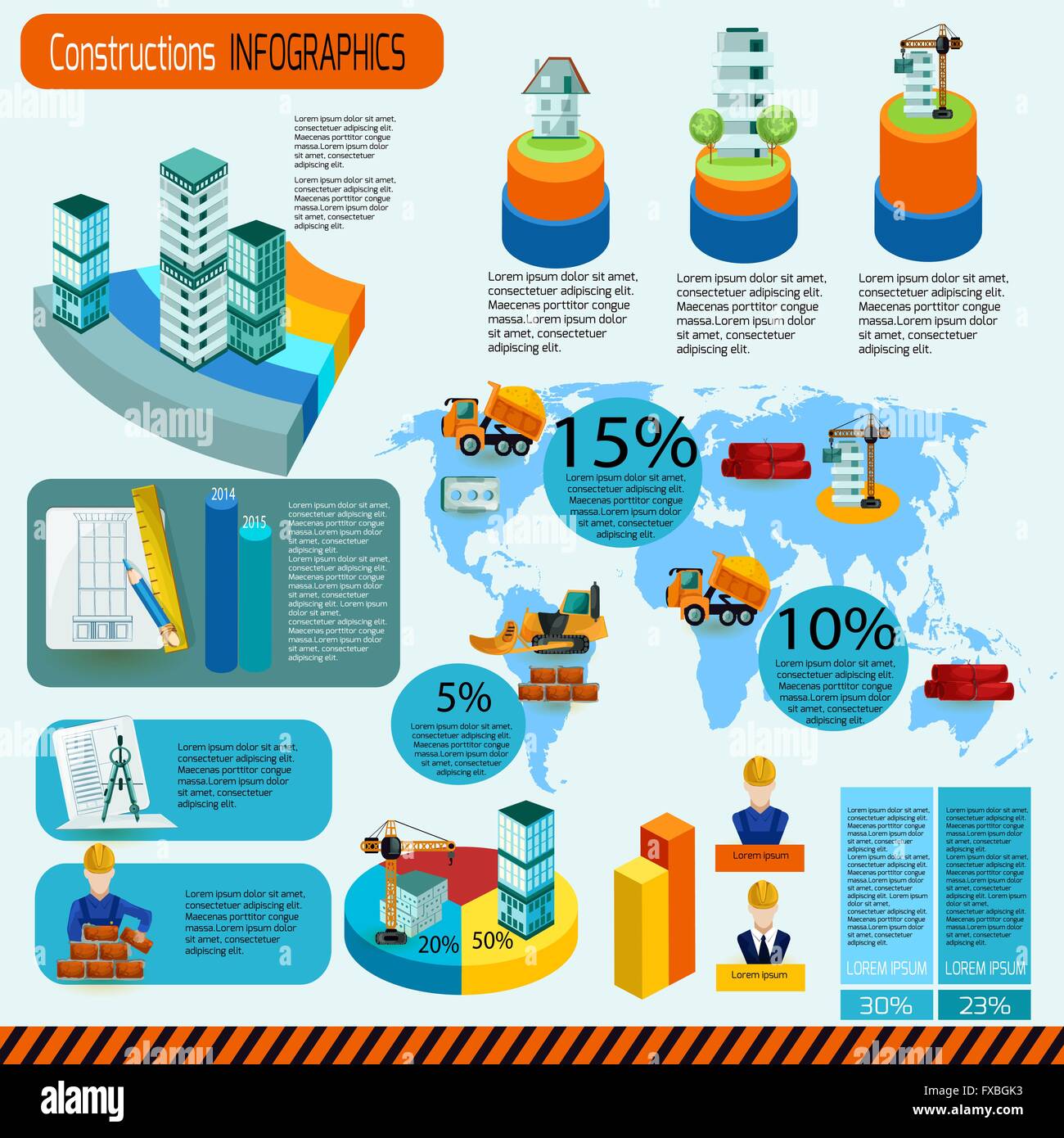 Construction Infographics Set Stock Vector Image & Art - Alamy