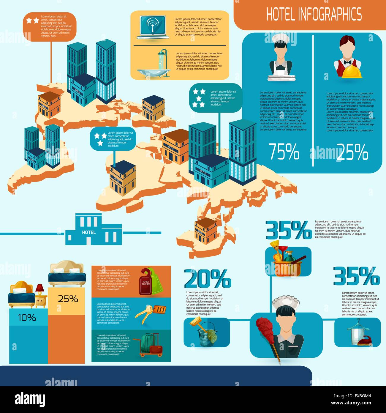 Hotel Infographics Set Stock Vector Image & Art - Alamy