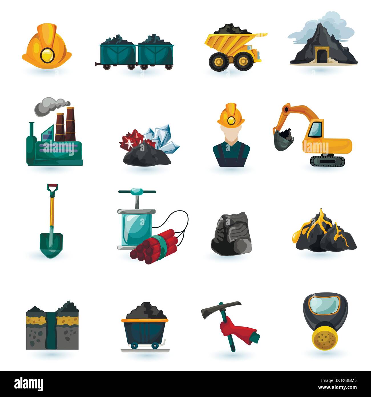 Mining Icons Set Stock Vector Image & Art - Alamy