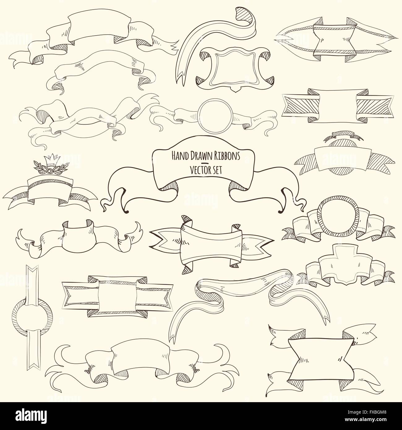 Hand Drawn Ribbons Set Stock Vector Image & Art - Alamy