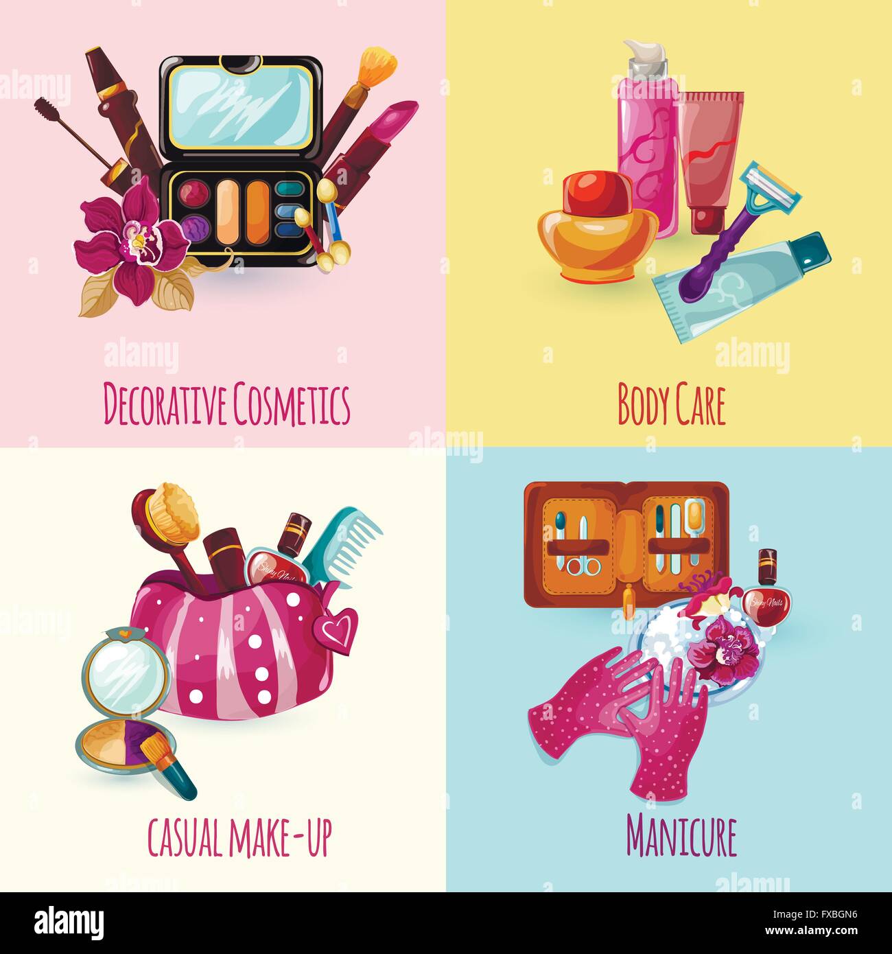 Cosmetics Icons Set Stock Vector Image & Art - Alamy