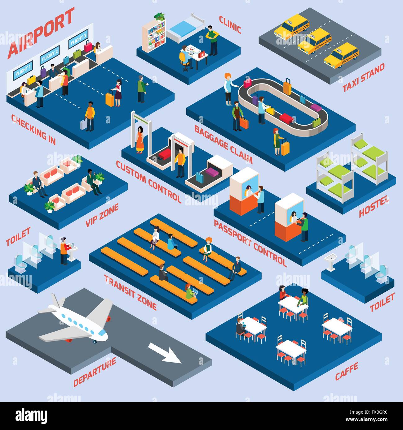 Airport Isometric Concept Stock Vector Image & Art - Alamy